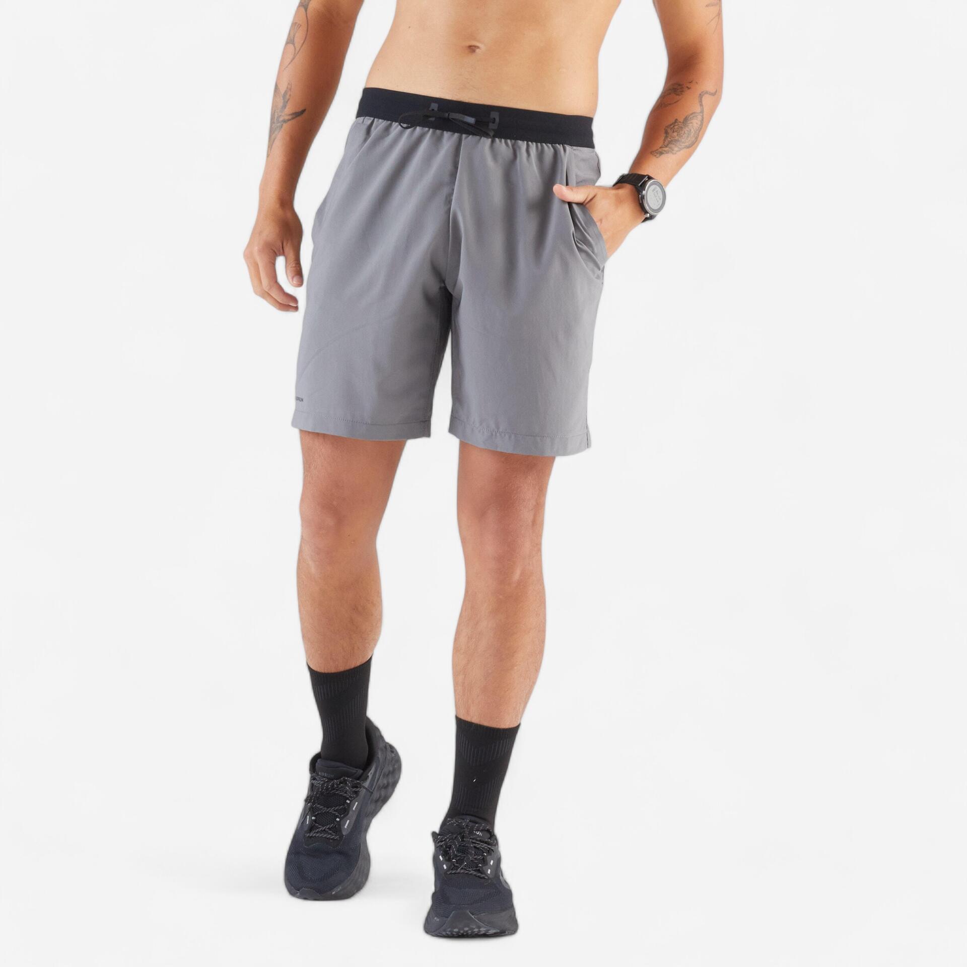 Men's Breathable Running Shorts RUN 500 DRY+ - Granite Grey