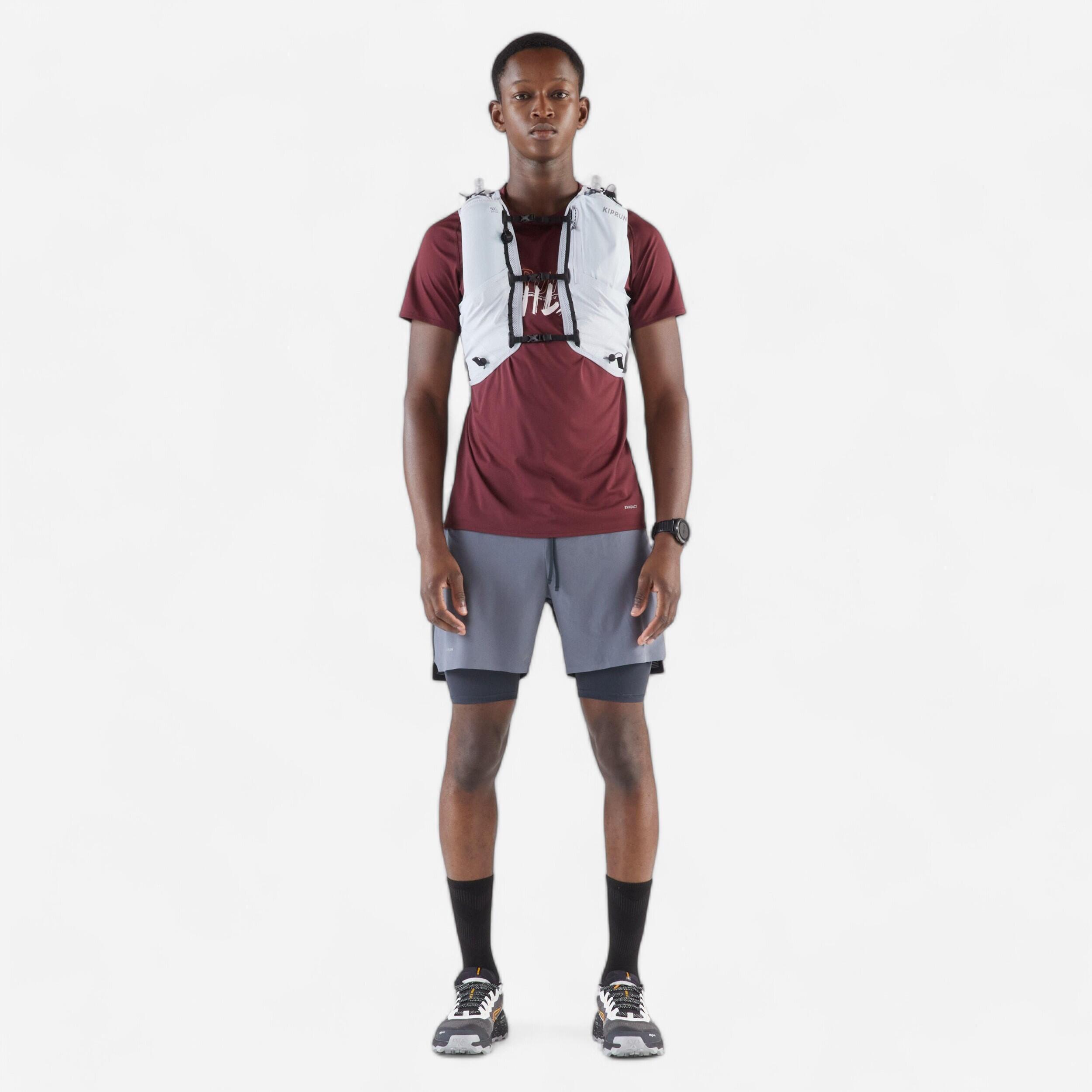 Trail Running Hydration Bag 10 L with Water Bladder 1 L - Silver grey ...