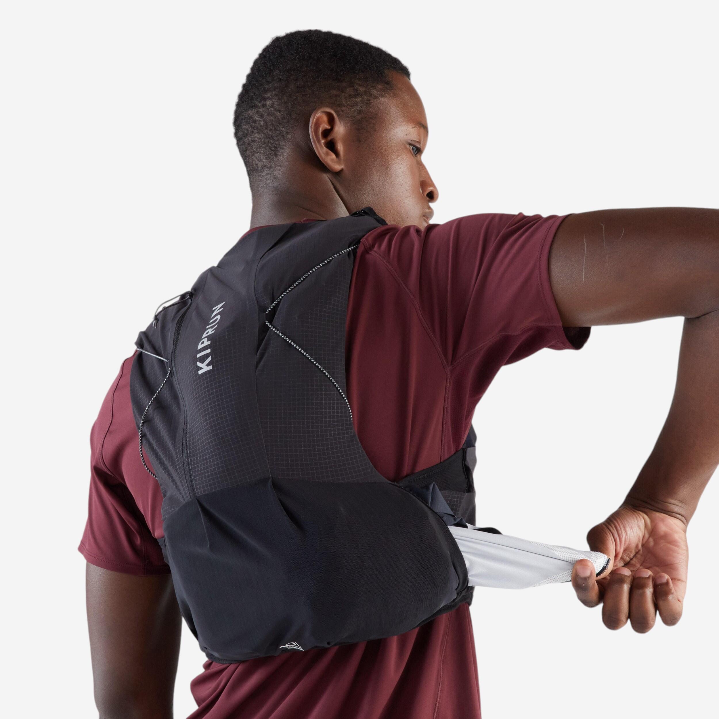 Trail Running Hydration Bag 10 L with Water Bladder 1 L - smoked black ...