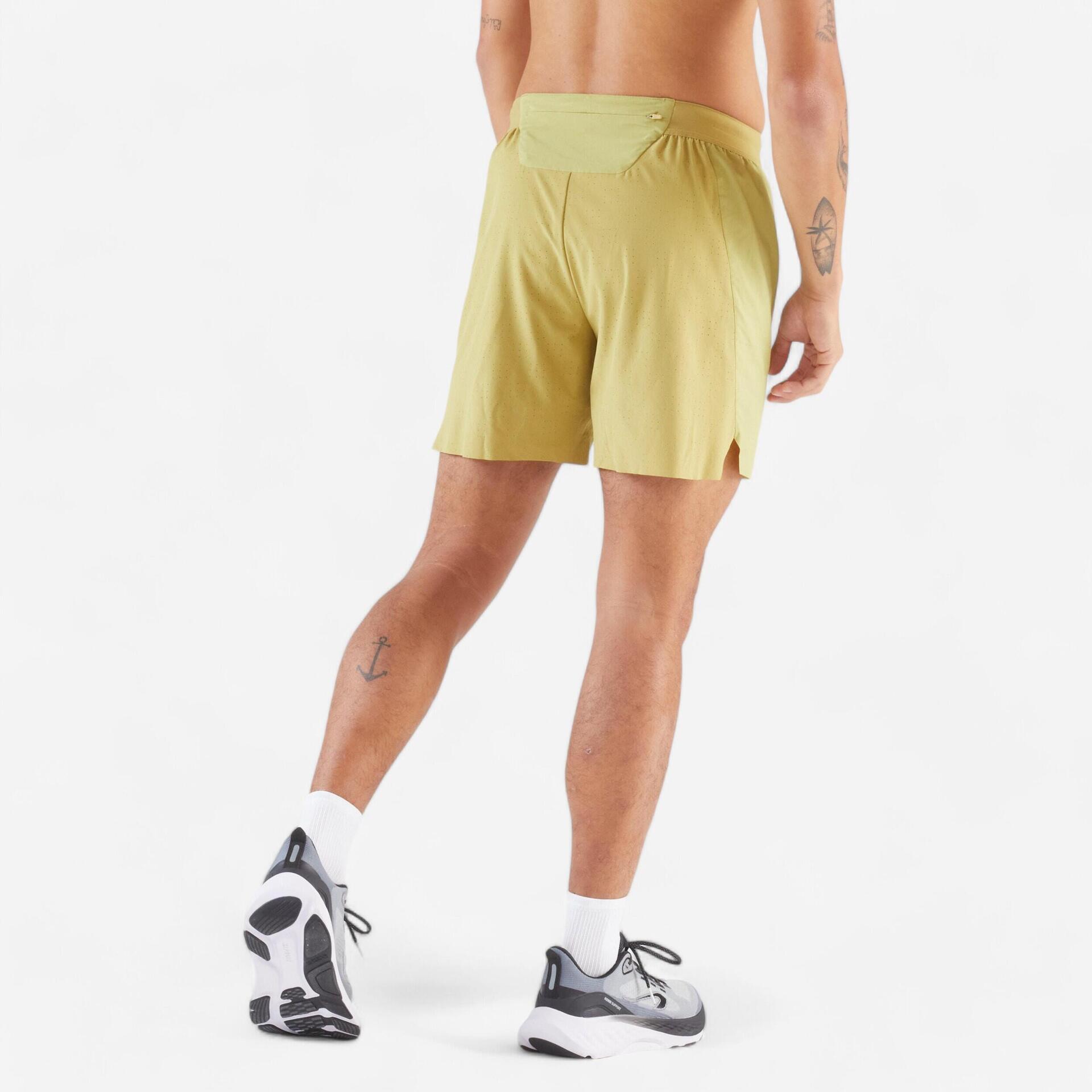 Men's Running Light Shorts Run 500 Comfort - Khaki Green