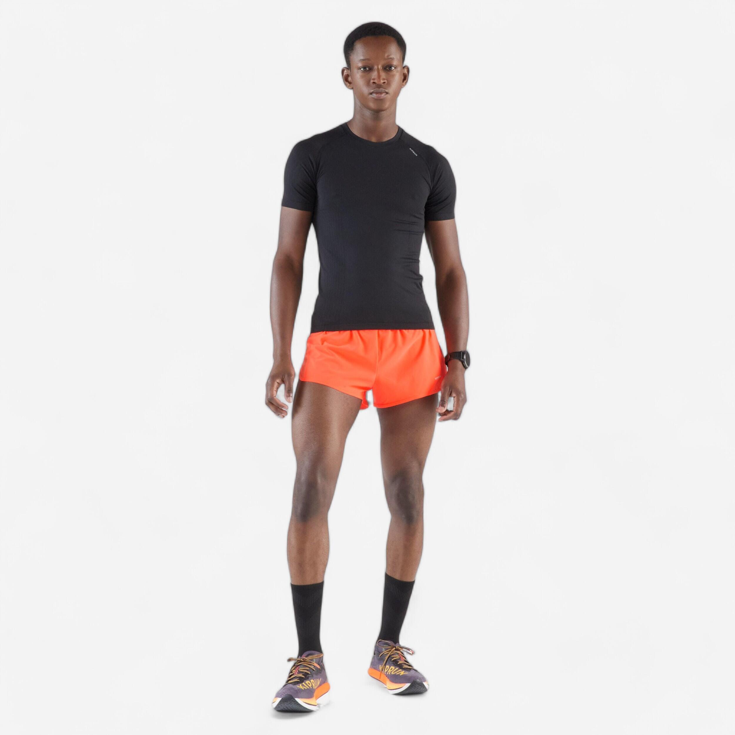 Short de course confort split homme - Run 500 orange - Orange Fluo ...