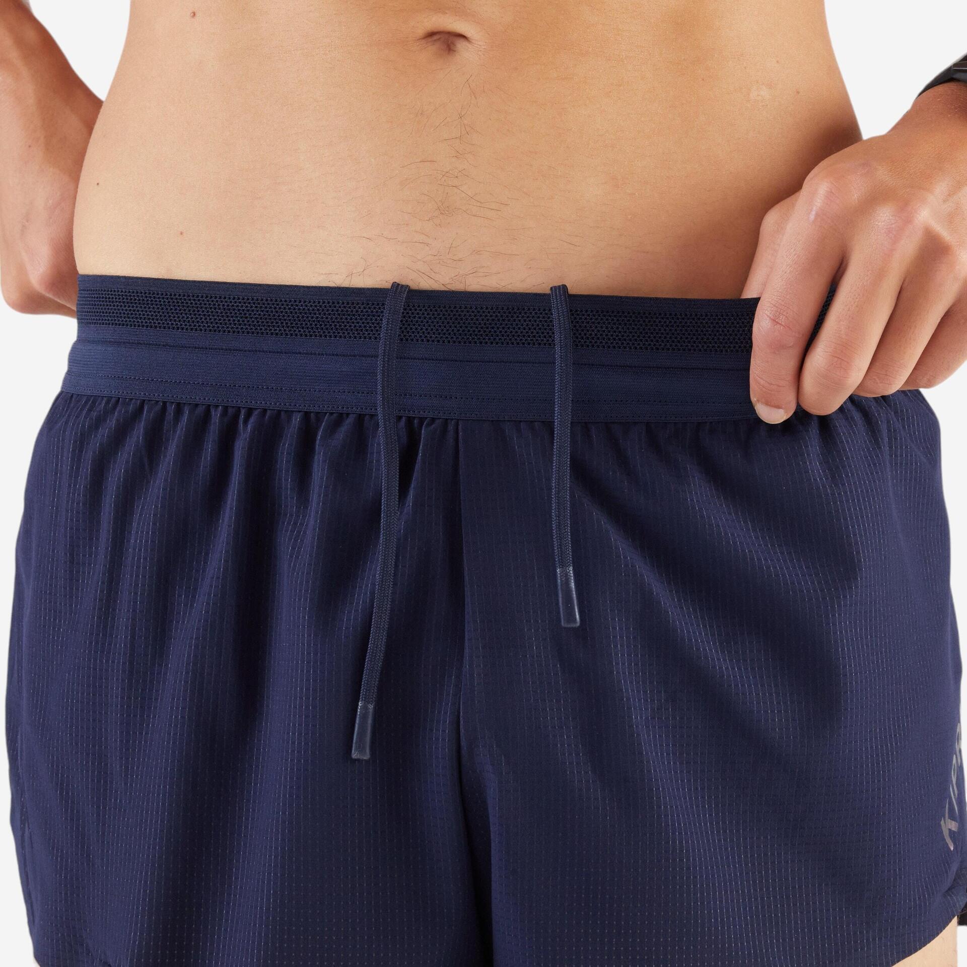 900 split men's running shorts with built-in briefs - dark blue