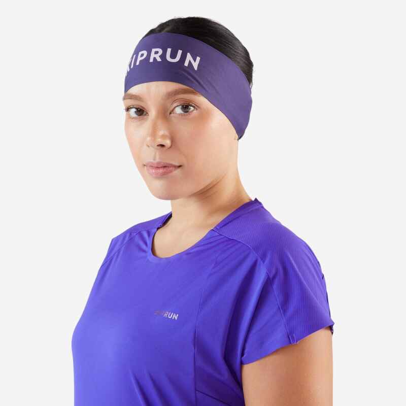 Banda deportiva de running para cabeza Kiprun V2 Unisex morado - Decathlon