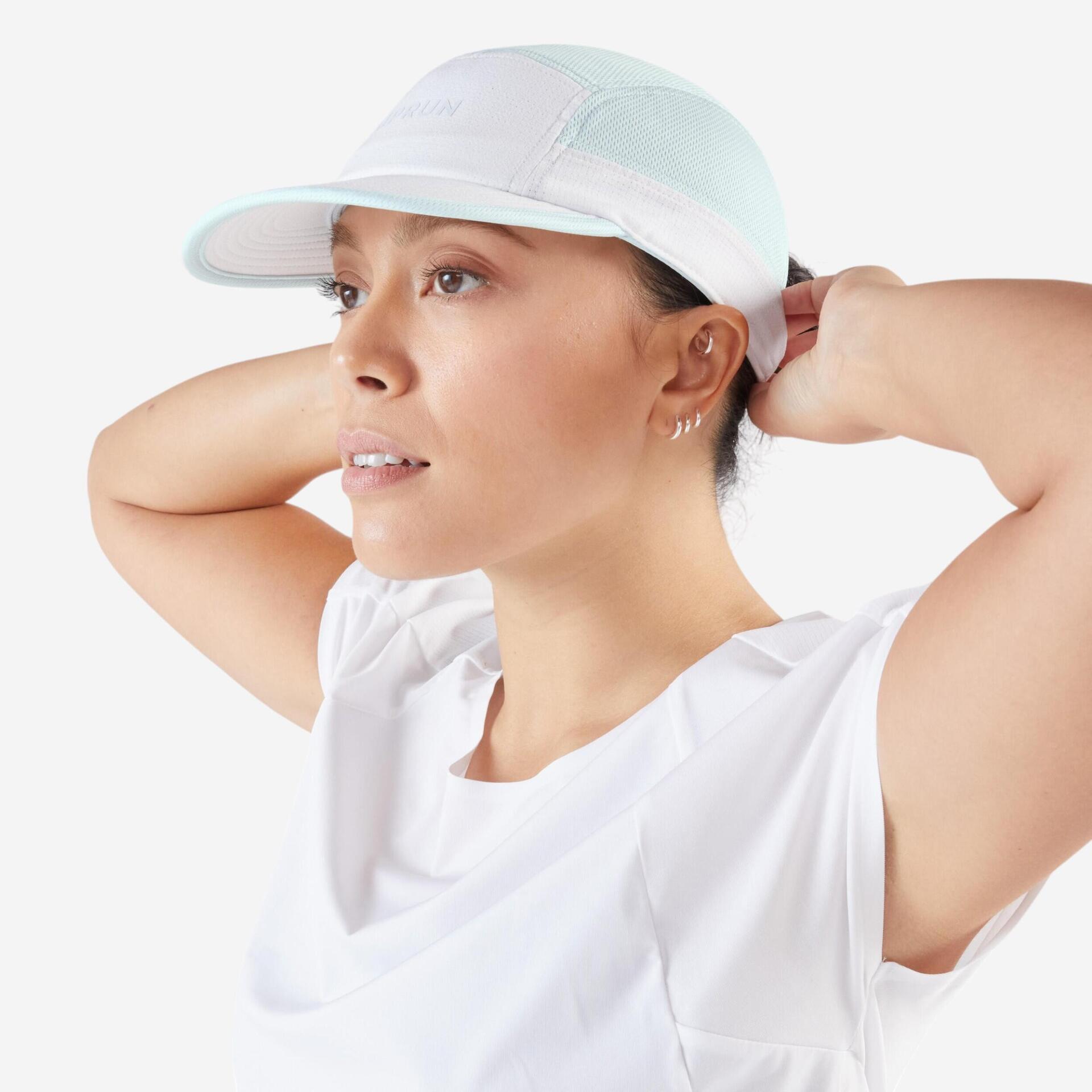 Unisex Running Cap - KIPRUN 5 Panels - White/grey