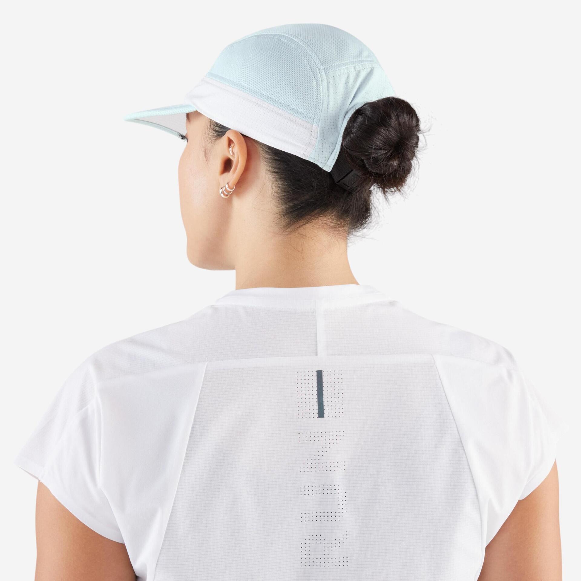 Unisex Running Cap - KIPRUN 5 Panels - White/grey