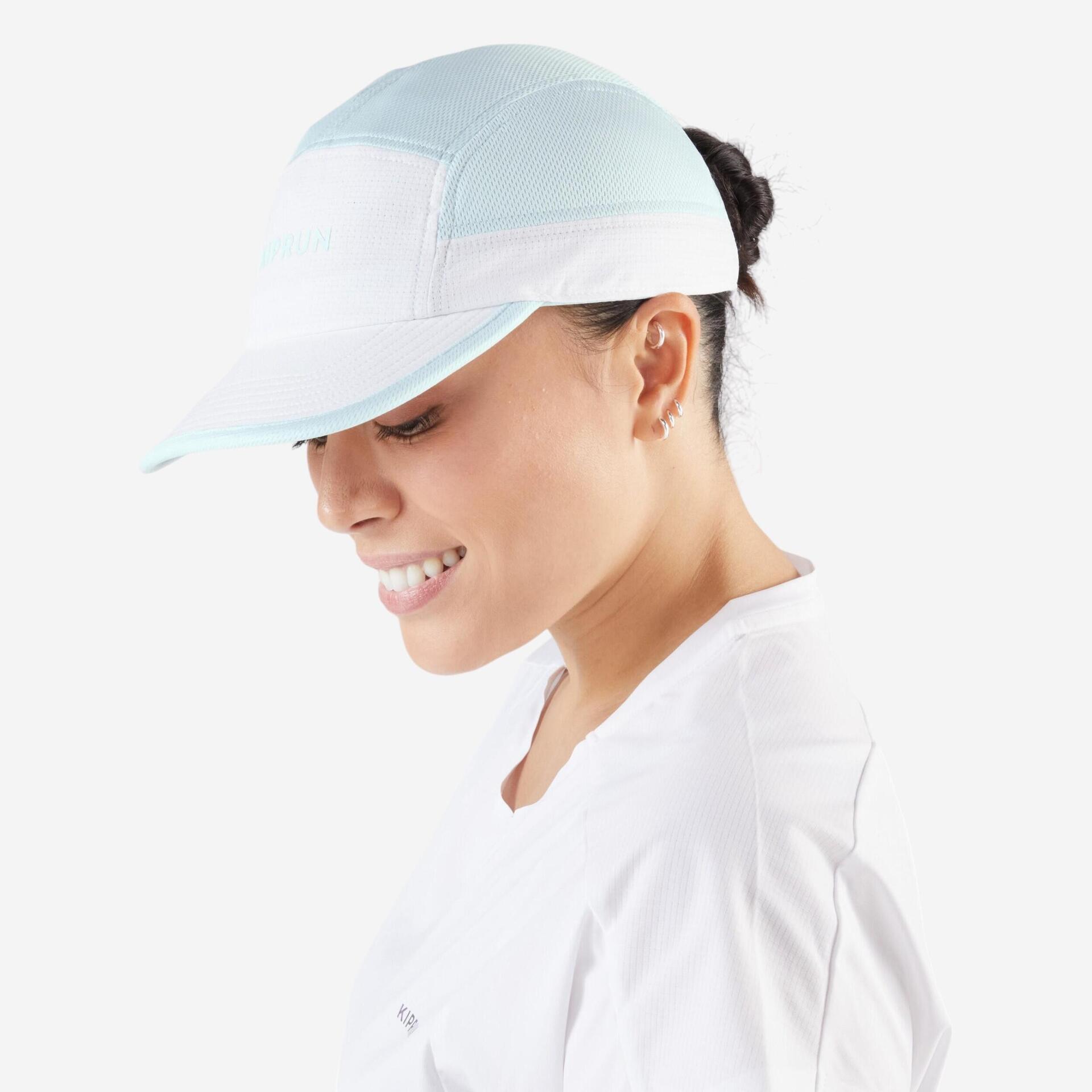 Unisex Running Cap - KIPRUN 5 Panels - White/grey