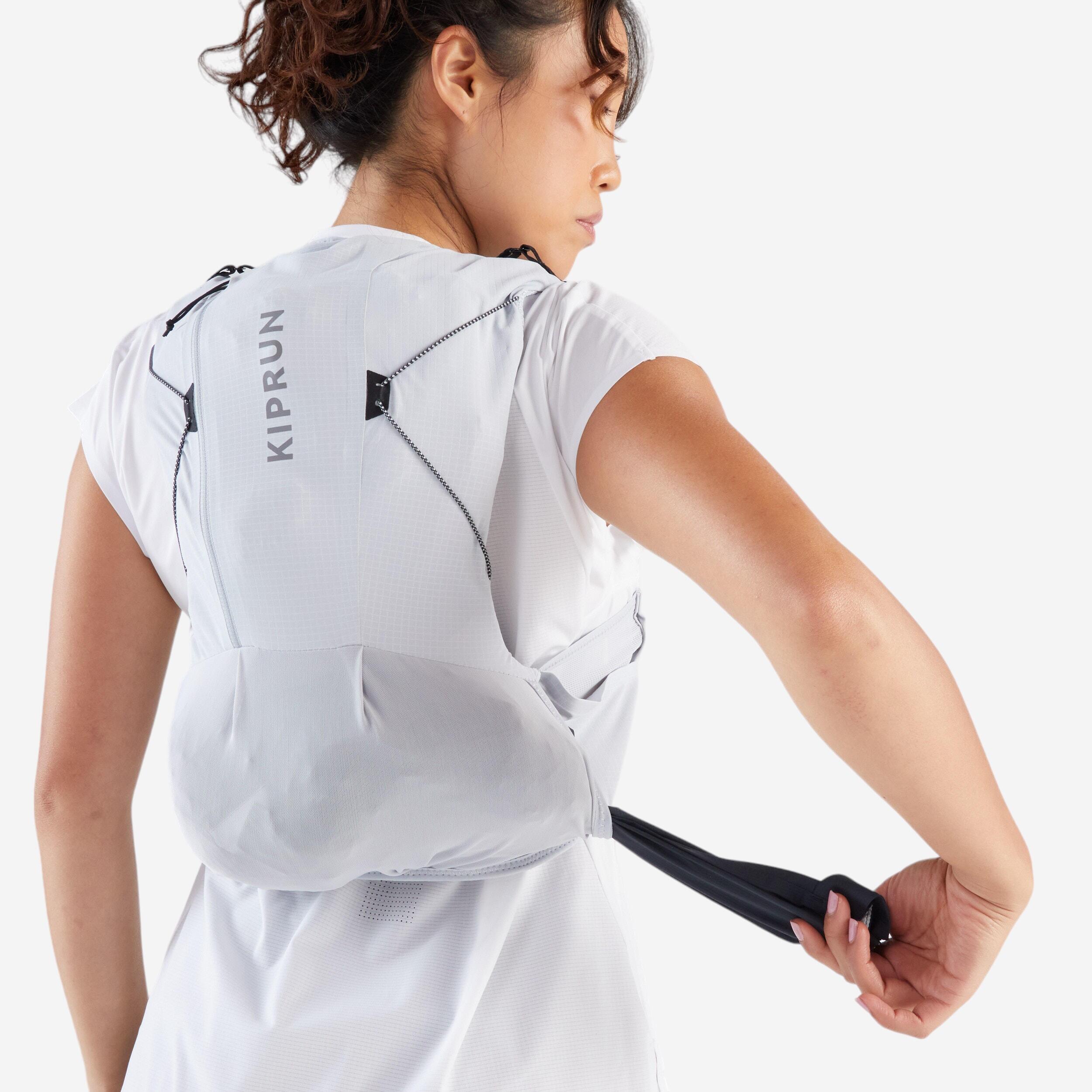 Trail Running Hydration Bag 10 L with Water Bladder 1 L - Silver grey ...