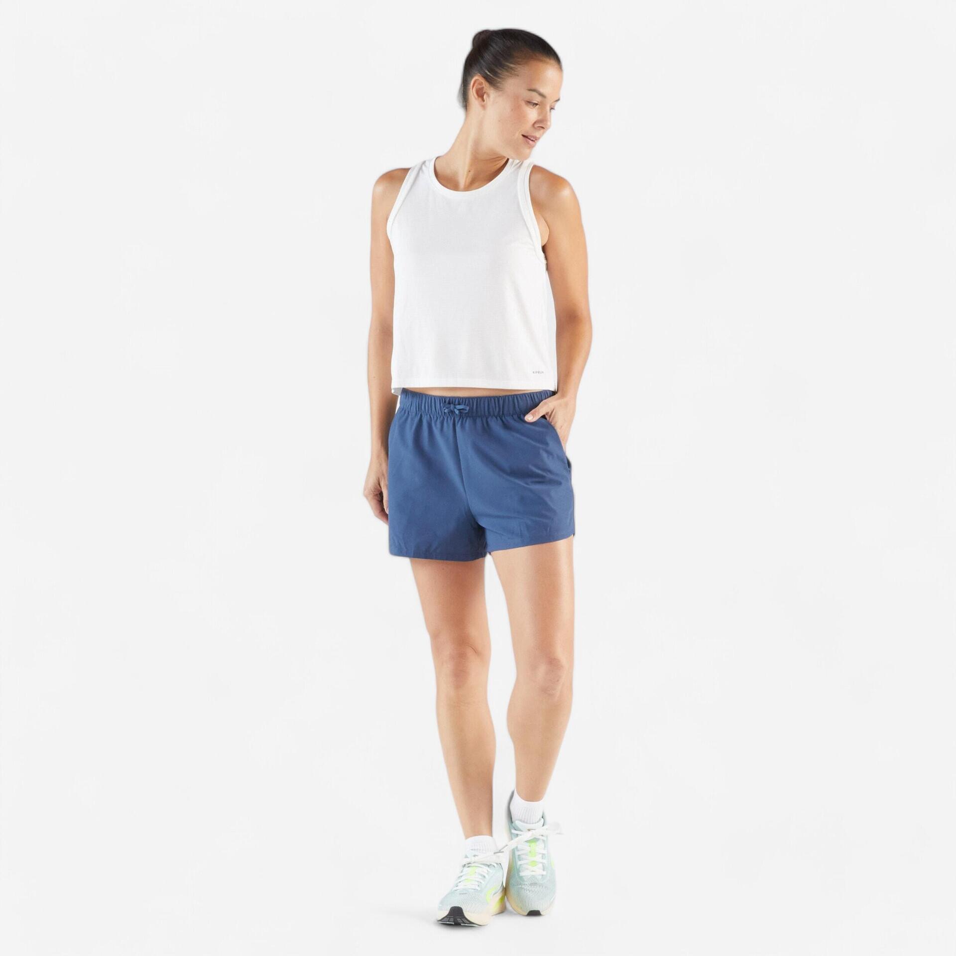Women's Running & Trail Running Breathable Shorts-KIPRUN Run 500 Dry-blue