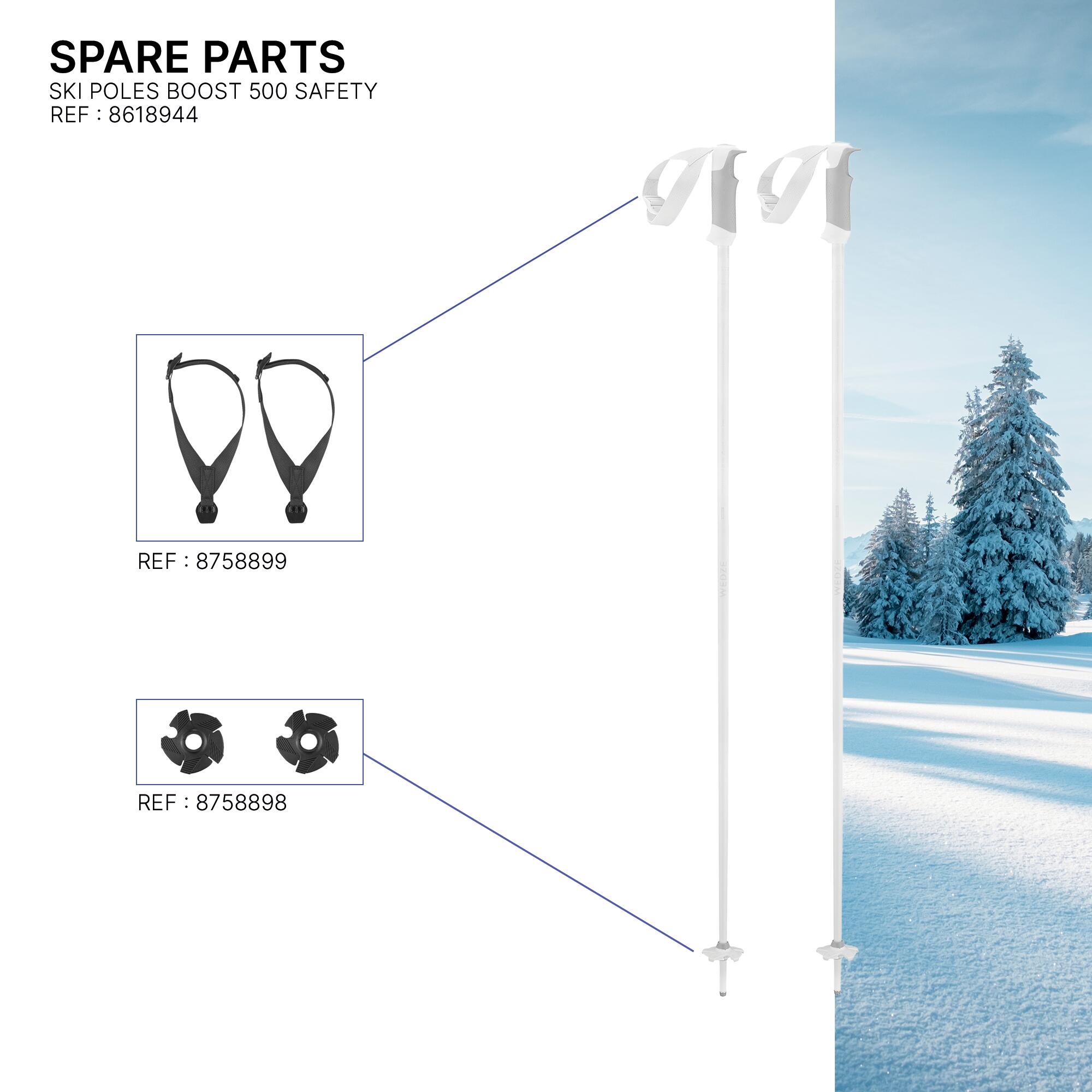 Bâtons de ski alpin, Boost 500 Safety - Blanc De Neige - Wedze - Décathlon
