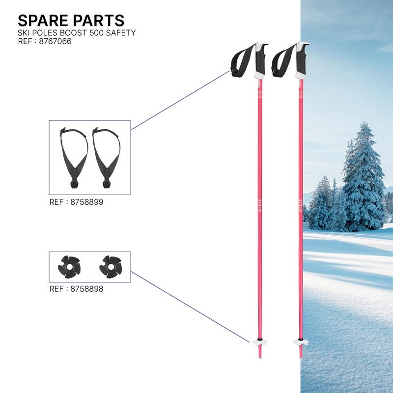 BÂTONS DE SKI ALPIN - BOOST 500 SAFETY - NOIR WEDZE | Decathlon