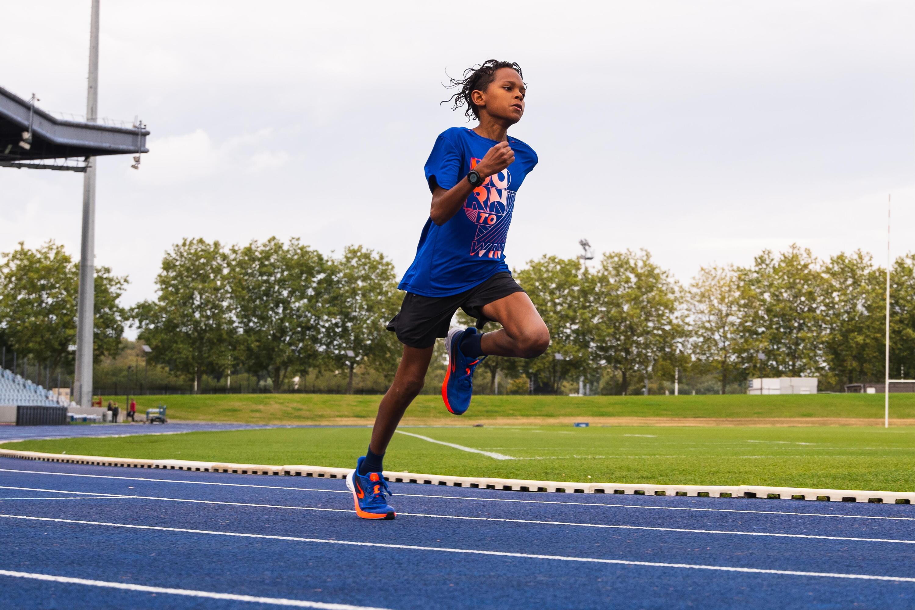 Kids' KIPRUN K500 FAST running shoes - indigo blue and red | Decathlon