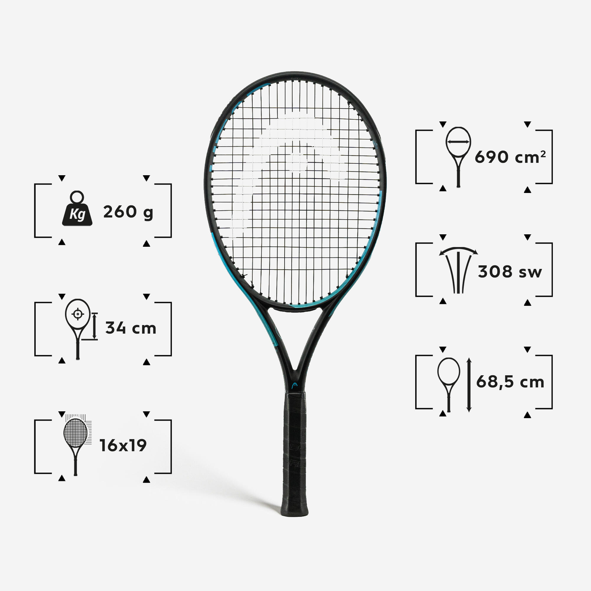 Adult Beginner Graphite Tennis Racket Challenge Elite Lite - Blue/Black ...