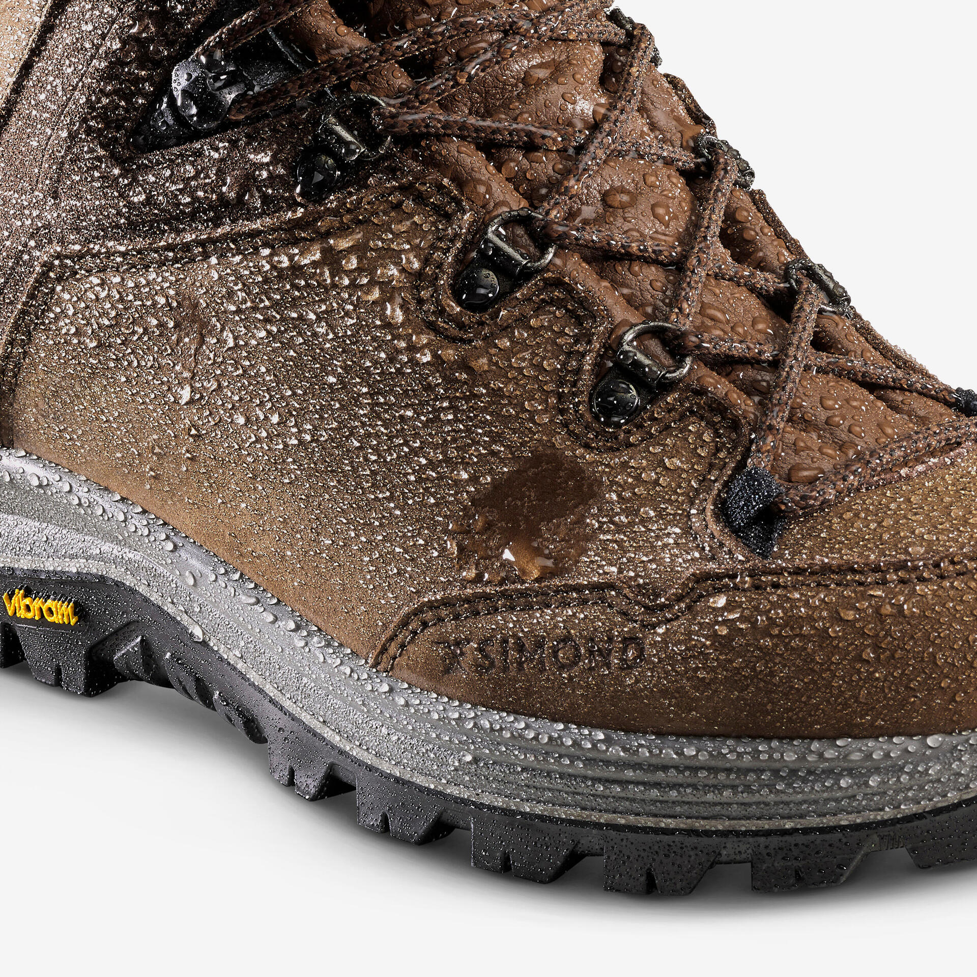 MEN'S WATERPROOF LEATHER HIGH TREKKING BOOTS - MT500