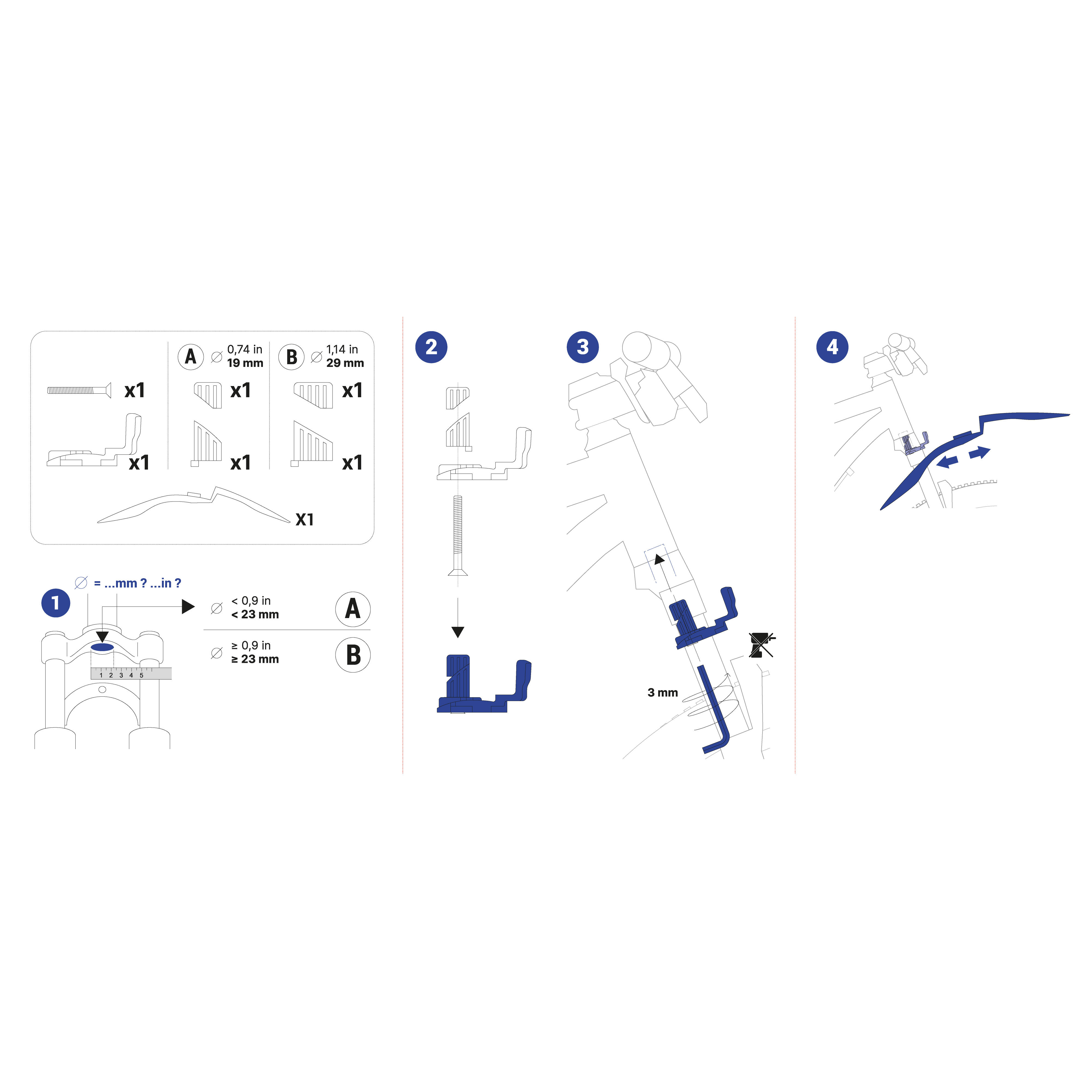 Prednji blatobran za brdski bicikl V3 26"- 27,5"- 29" kruti - Decathlon