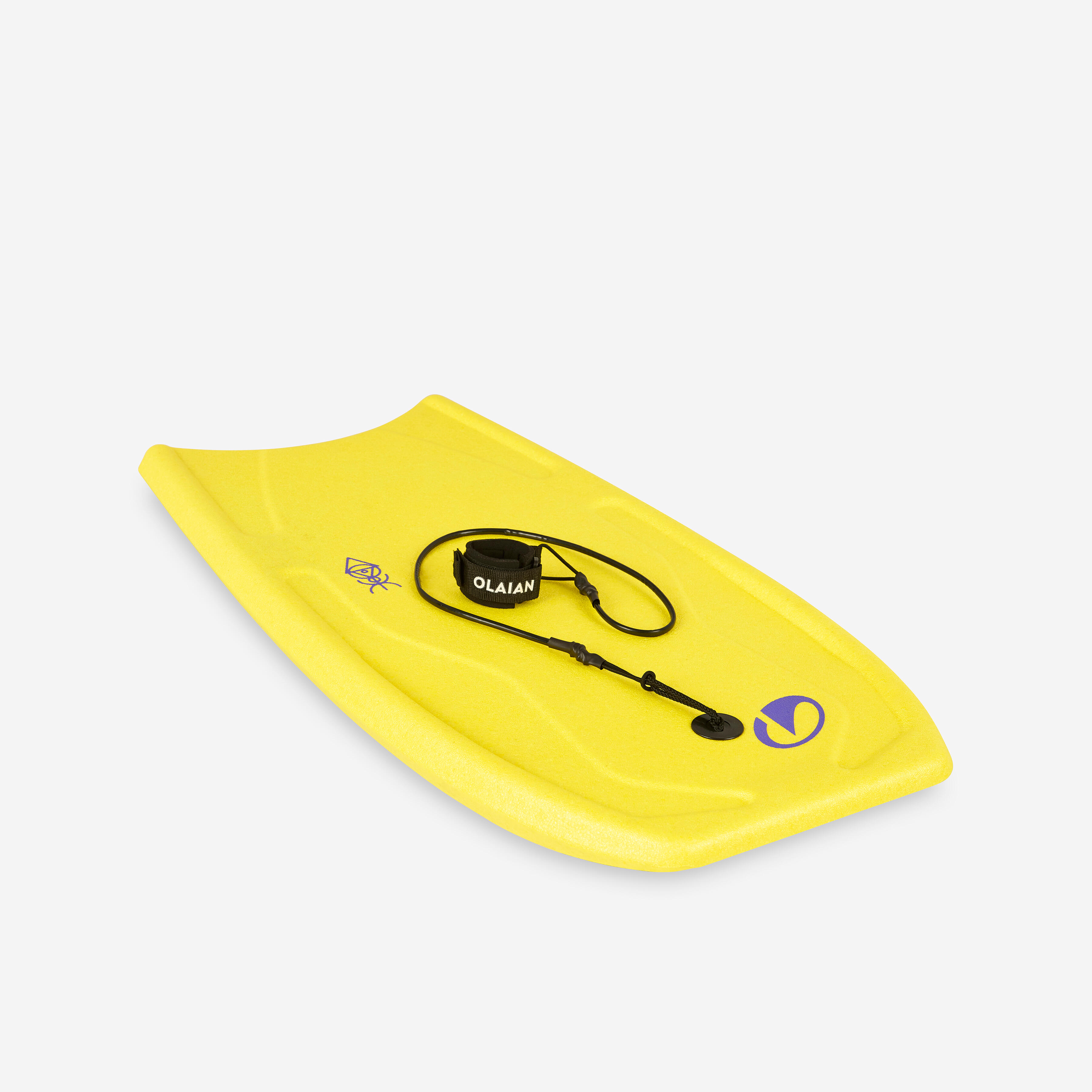 Bodyboard 100 beginner single-material preformed - Yellow - Decathlon