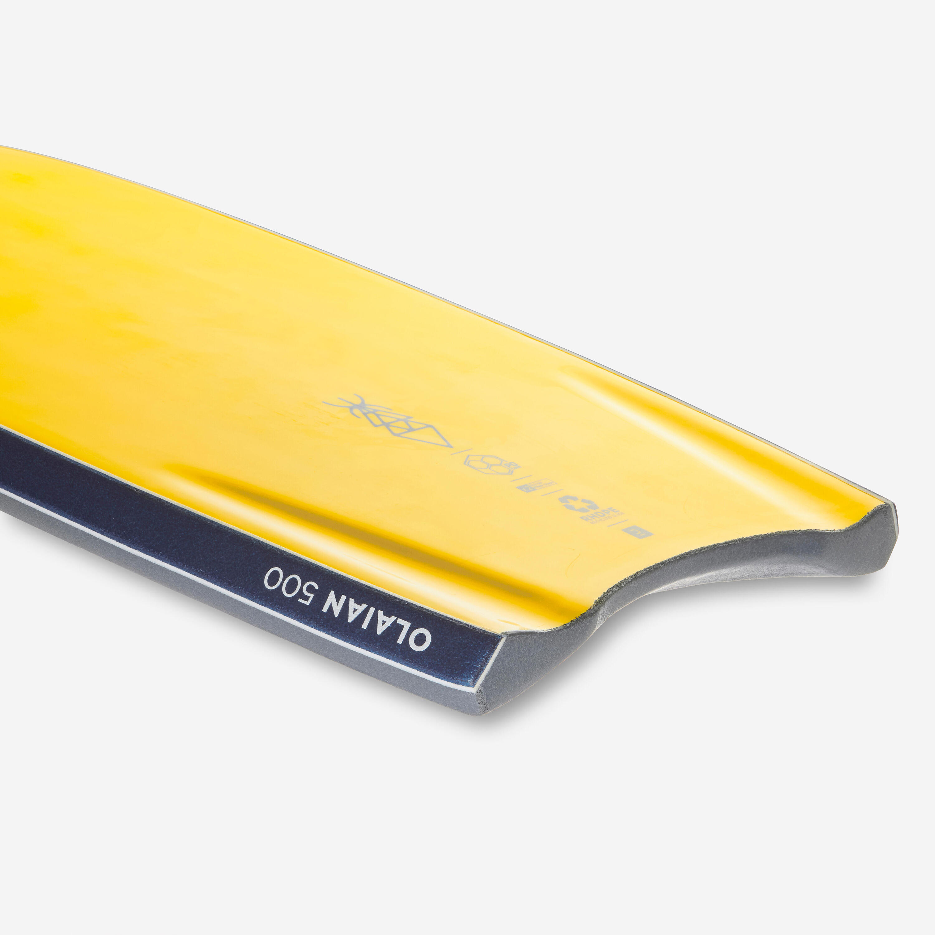 Bodyboard BB 500 intermediate double stringer - Grey yellow OLAIAN ...