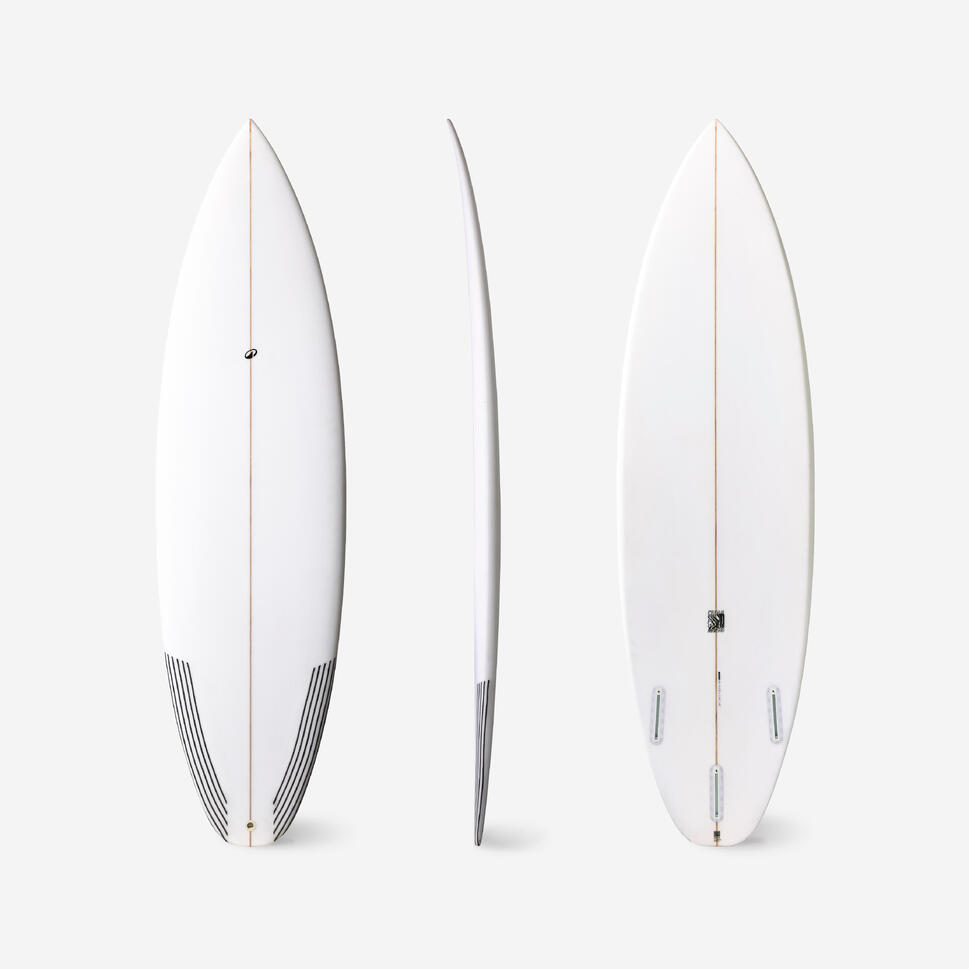 OLAIAN Performance-shortboard met Futures-houders zonder vinnen wit ...