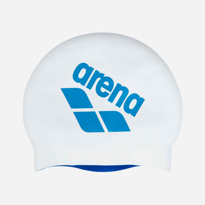 Reversible silicone swim cap - Arena swim cap blue white - Decathlon