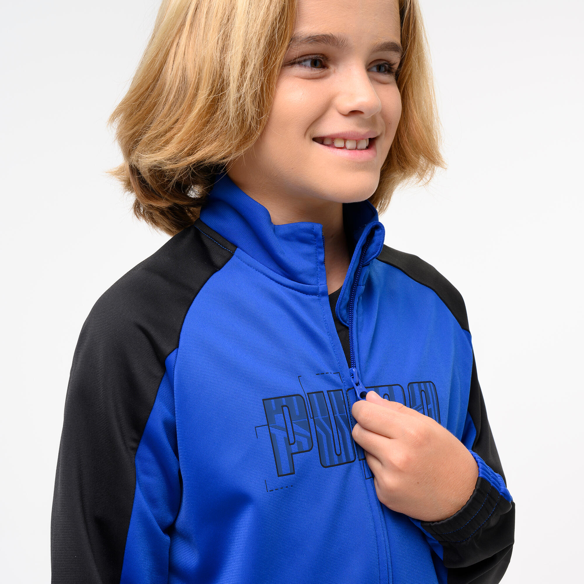 Kids' Polyester Tracksuit Outfit - Blue & Black PUMA | Decathlon
