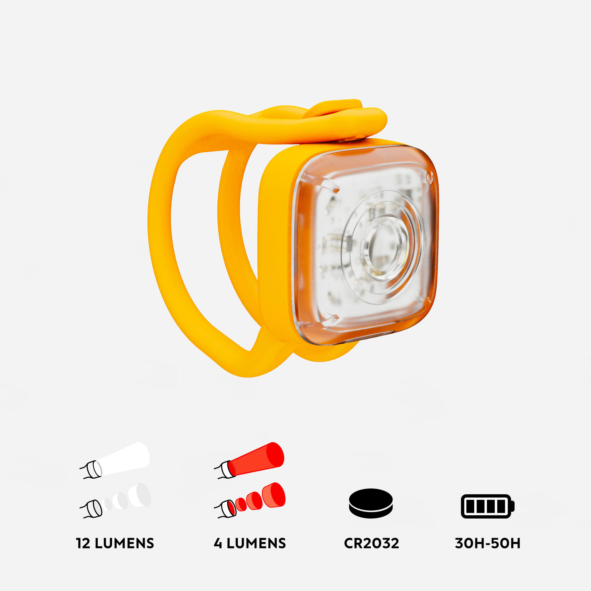 Battery-Powered Front/Rear Bike Light SL110 - Yellow