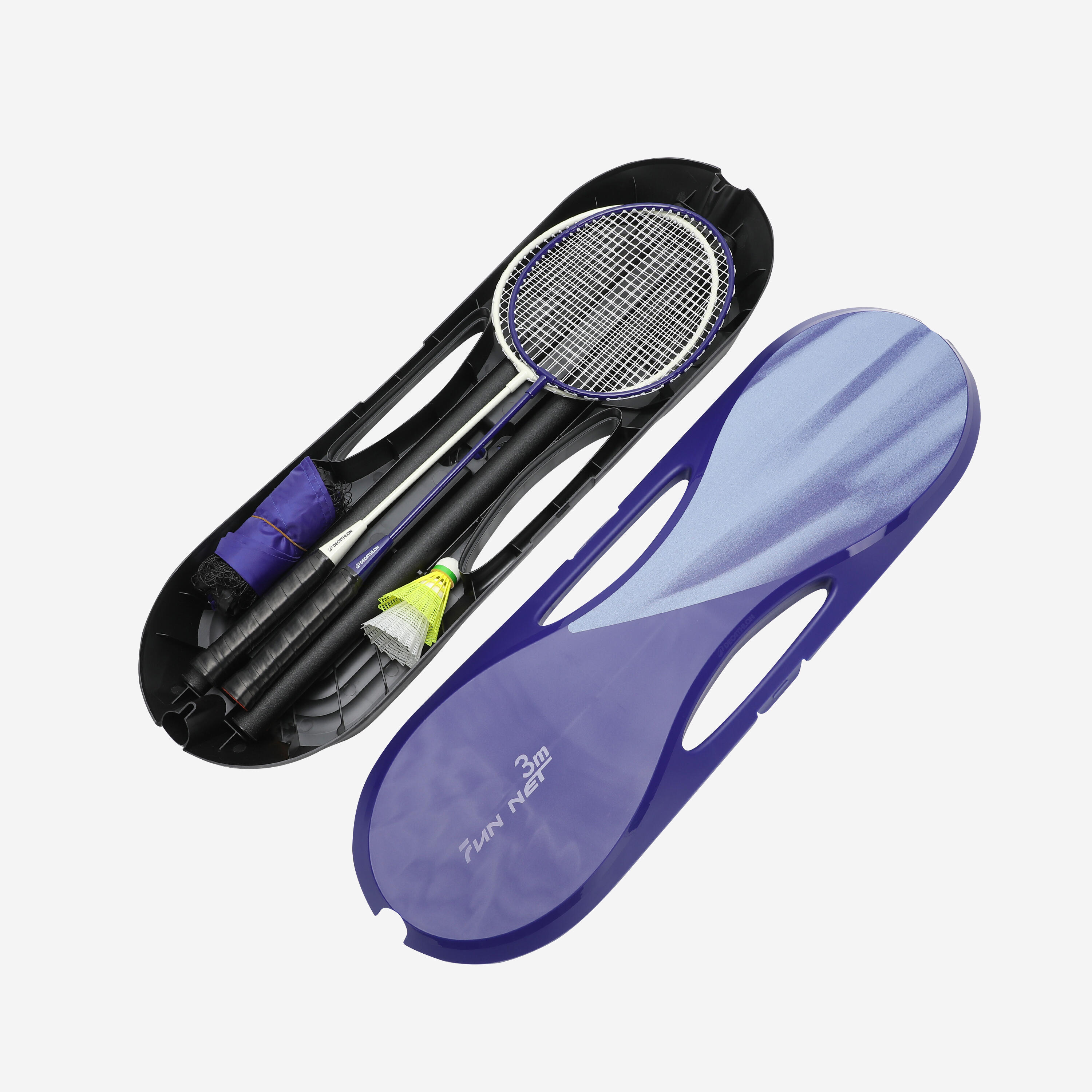 Badminton Set - 2-Racket 2-Shuttle & Net Blue - Cobalt blue - Perfly ...