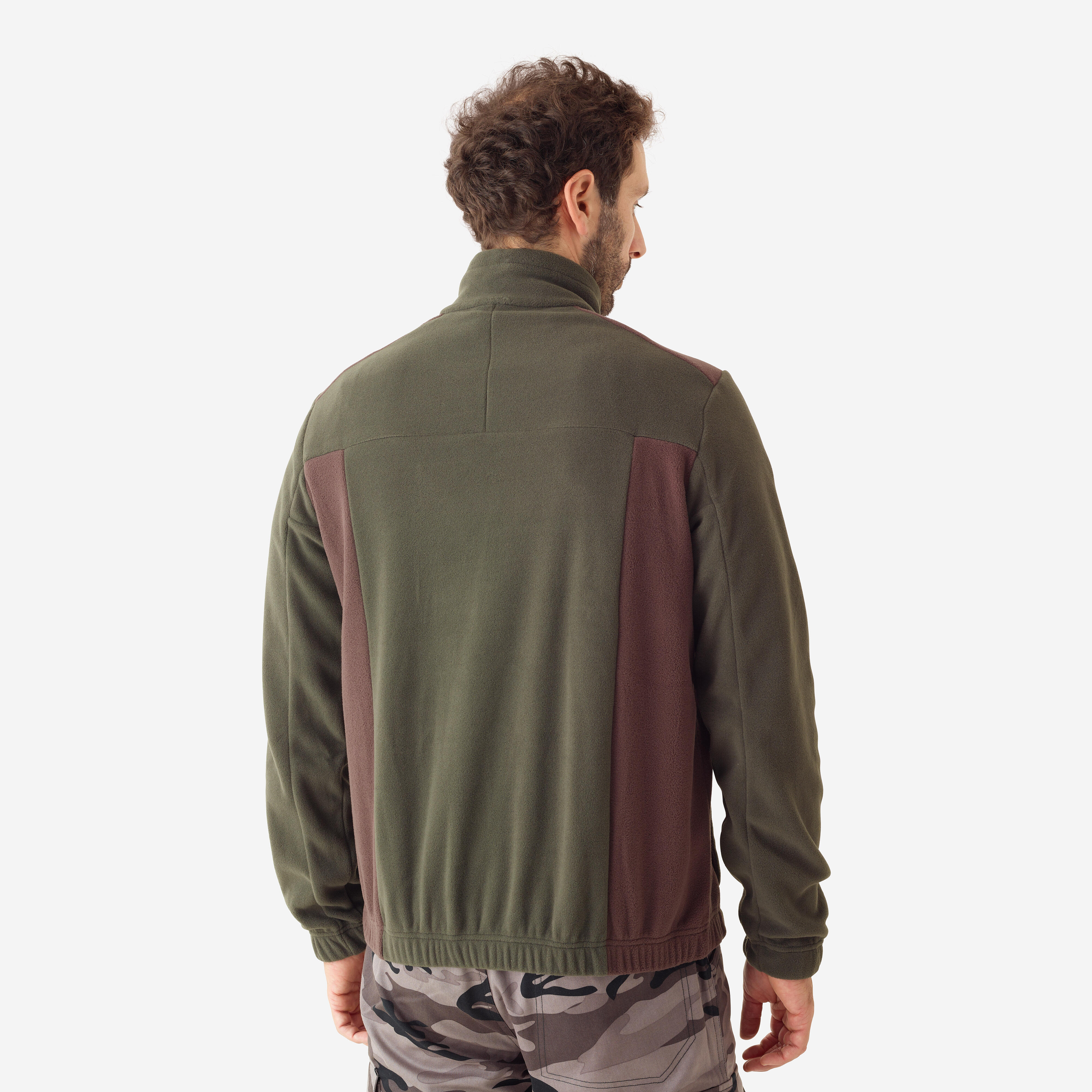Men's Fleece Hunting Jacket – 500 - Bronze Green, Ebony brown ...