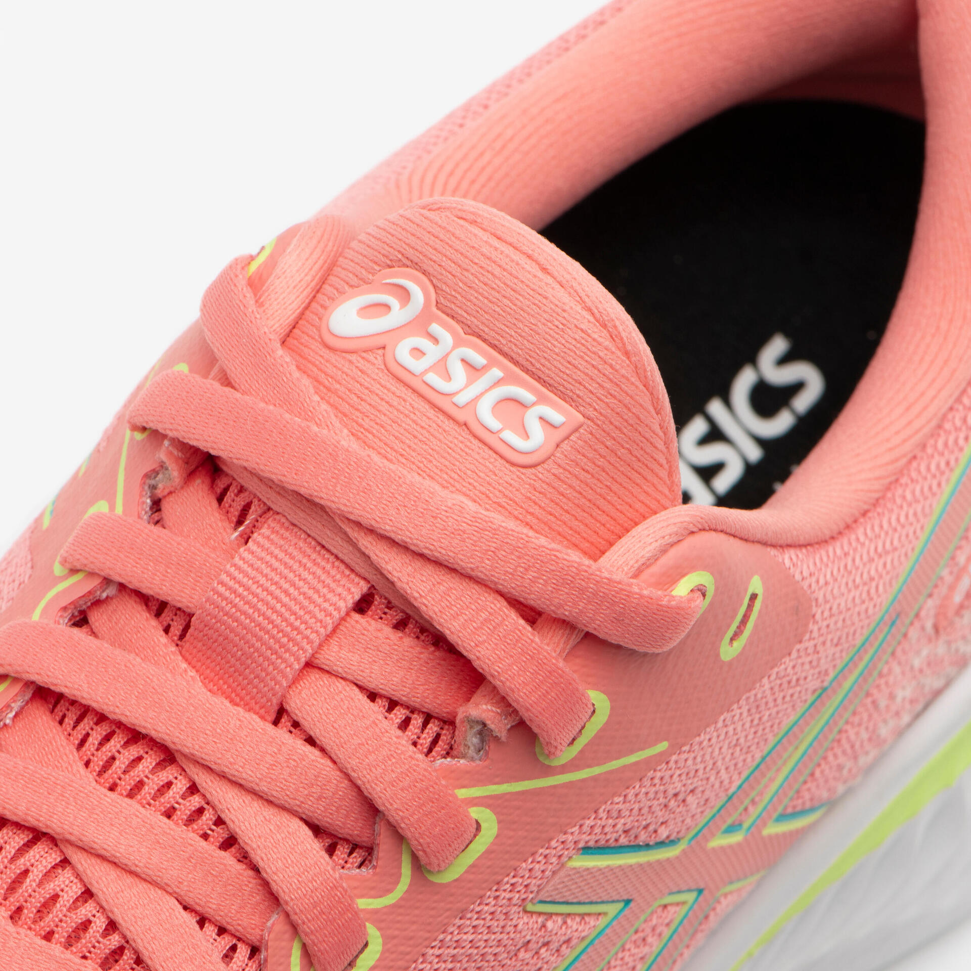 WOMEN'S ASICS GEL STRATUS KNIT 4 RUNNING SHOES - GUAVA/LIME GREEN