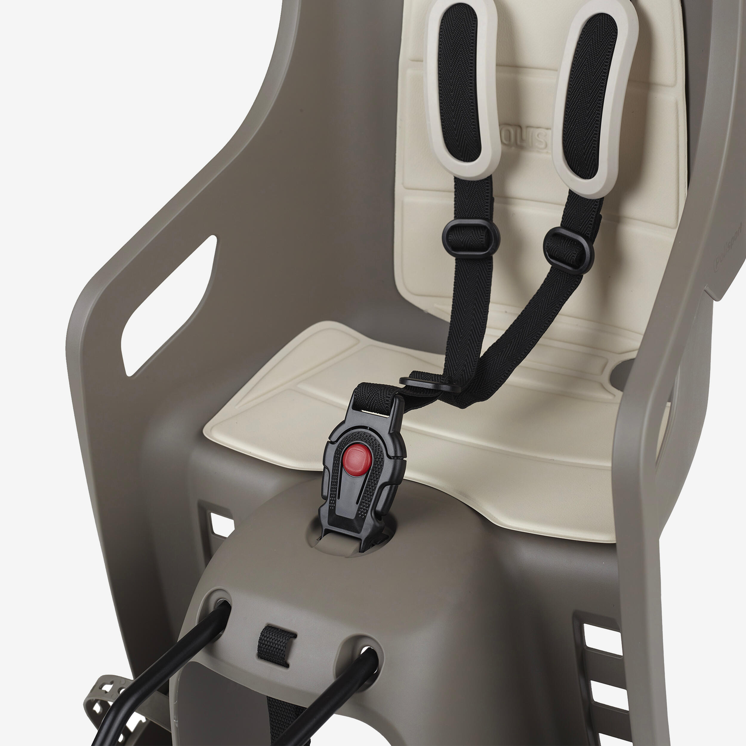 Gruvi Bike Baby Seat Frame Mount - Beige | Decathlon