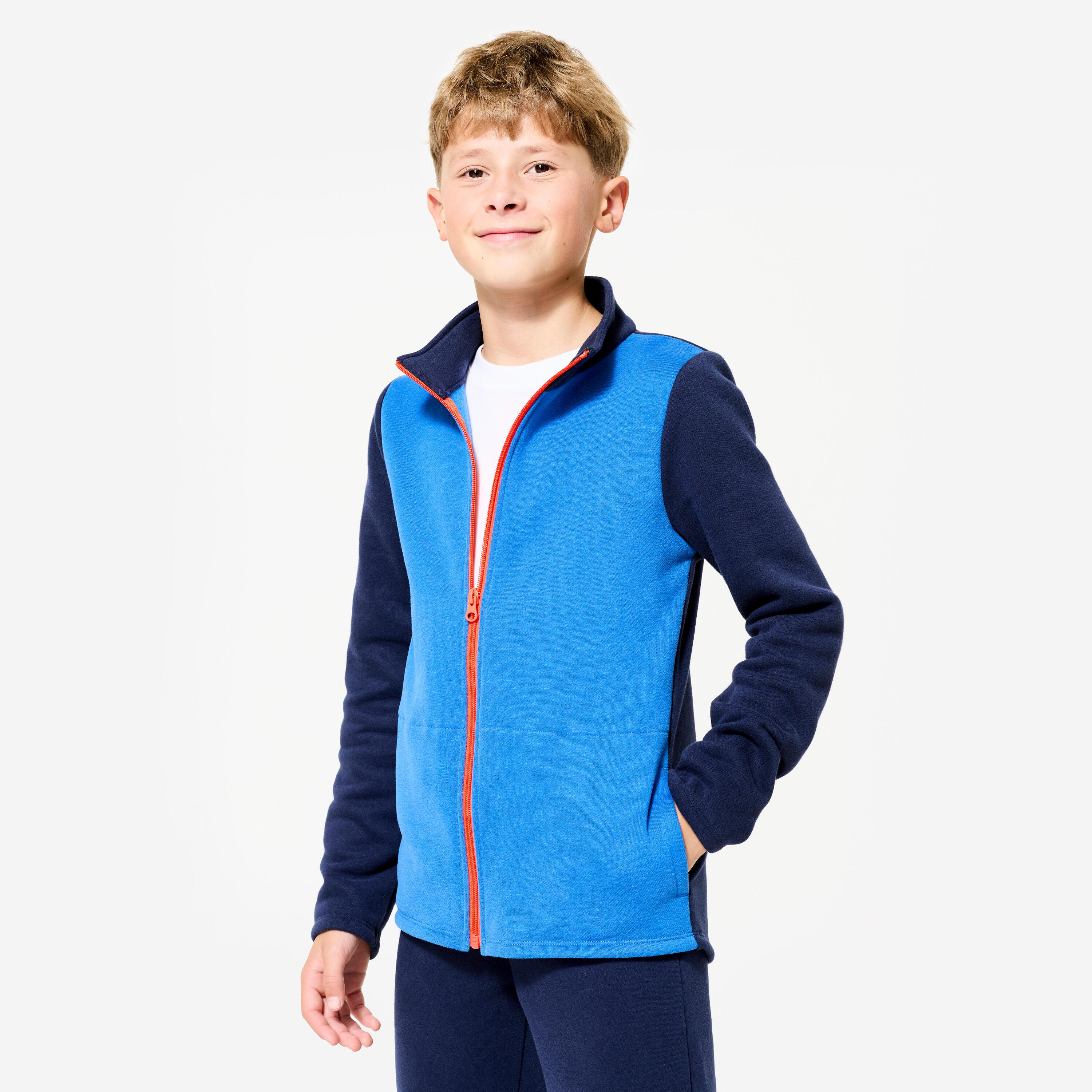 Kids' Warm Zip-Up Tracksuit Warmy - Blue DOMYOS | Decathlon