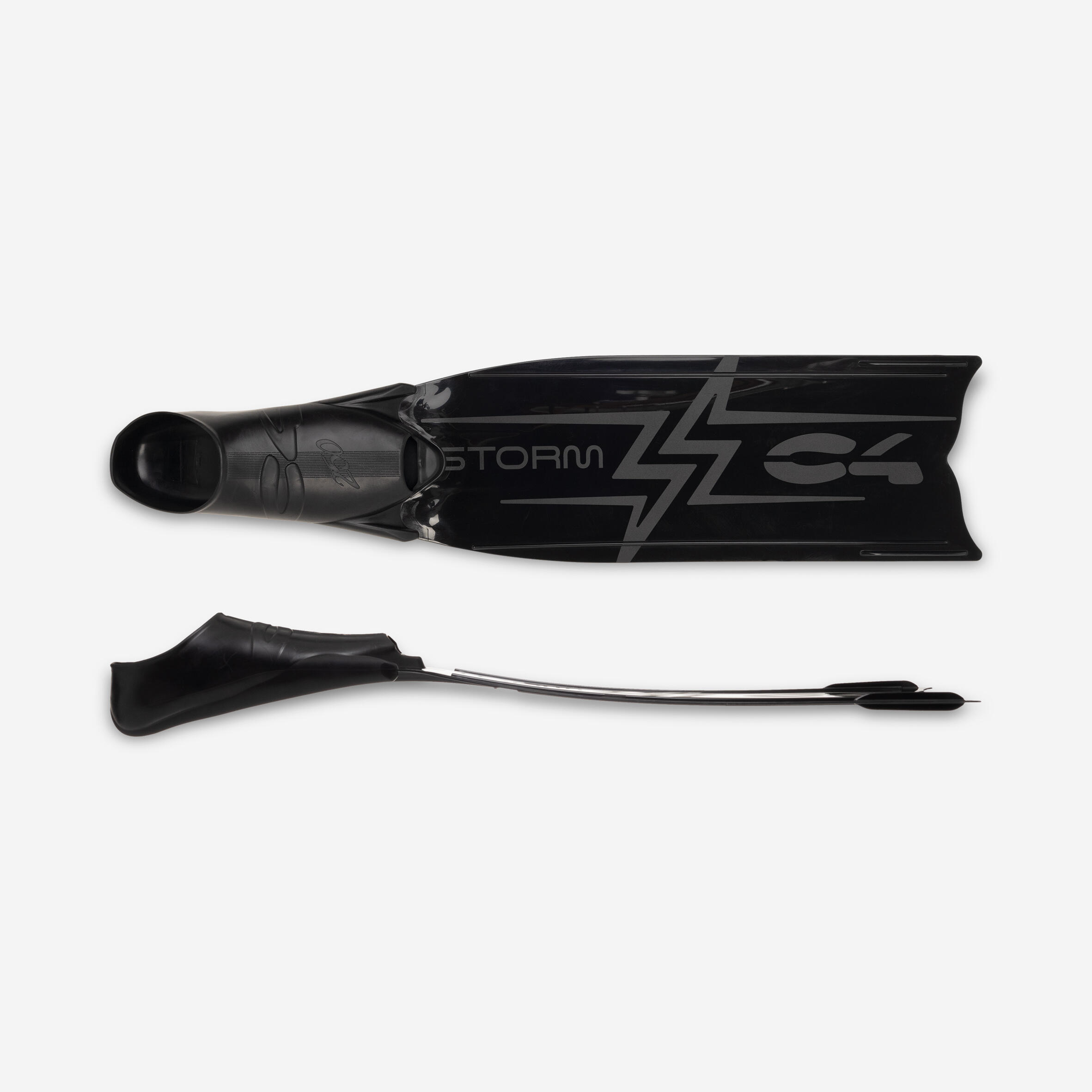 C4 Carbon Flossen Freitauchen Storm schwarz - Decathlon