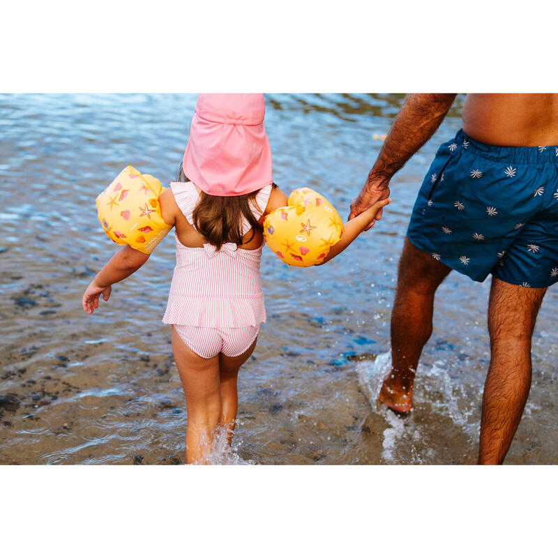 NABAIJI - Costum de baie ntreg cu fustiță Dungi Roz și alb Bebeluși ...