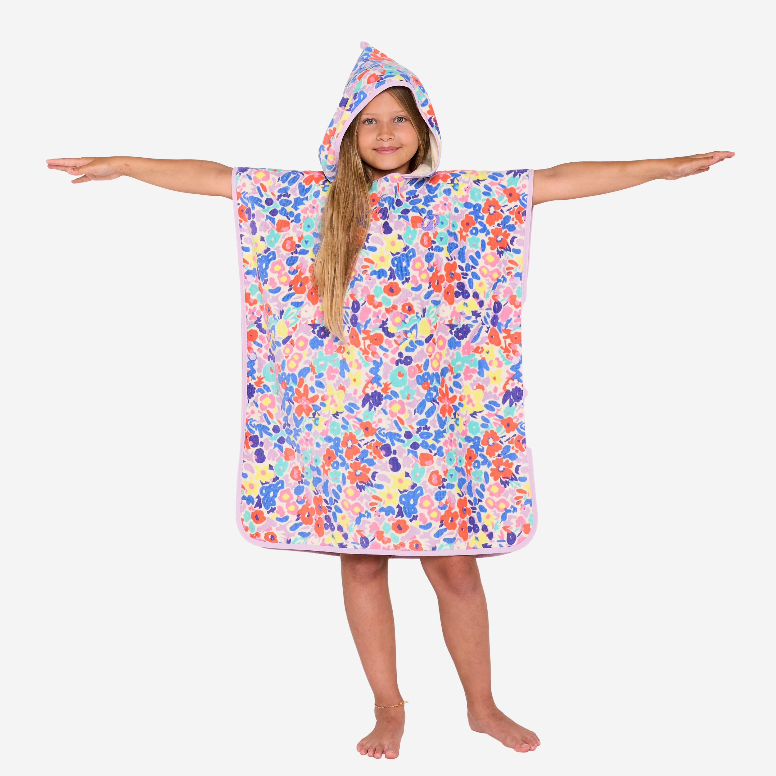 Surf-Poncho Kinder 500 Daisy 110–135 cm bunt - Decathlon