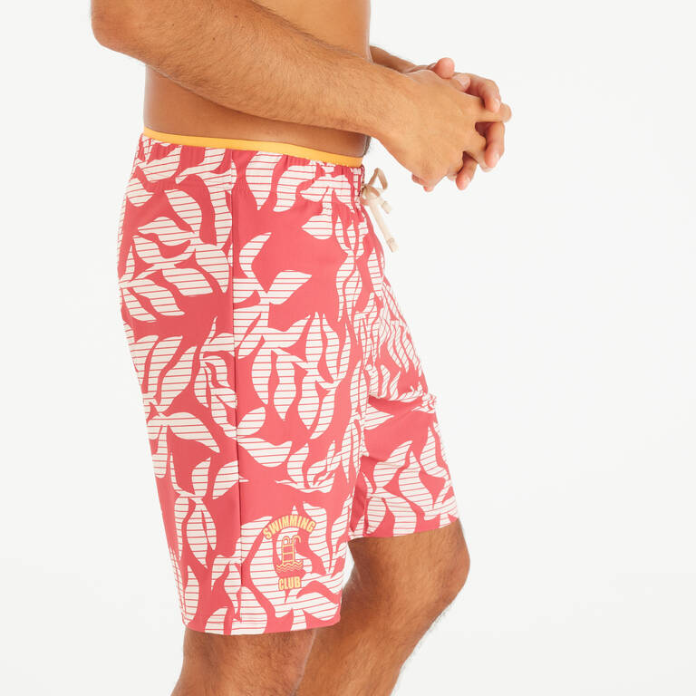 Men’s swimming long swim shorts - 100 orga red - Decathlon