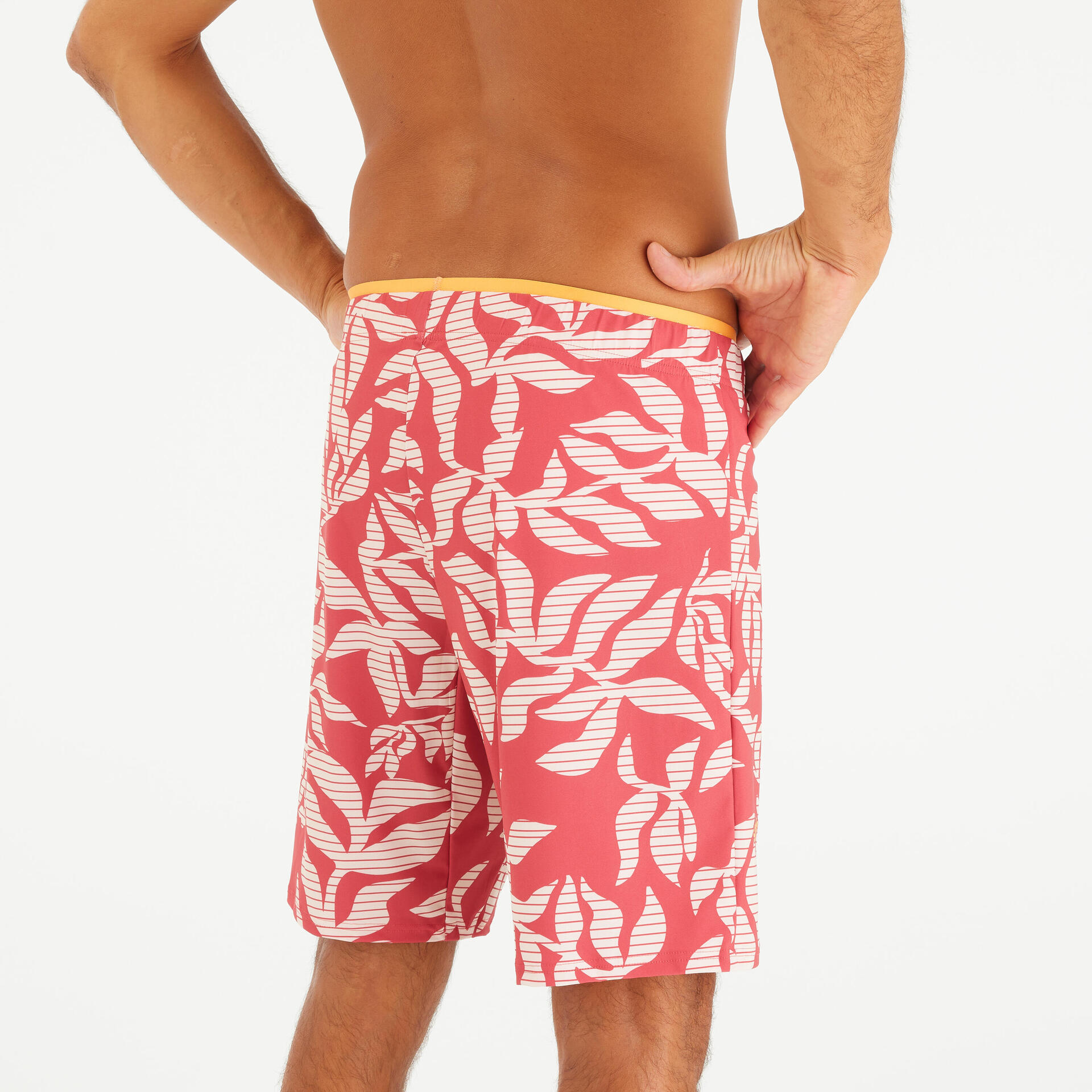 Men’s swimming long swim shorts - 100 orga red