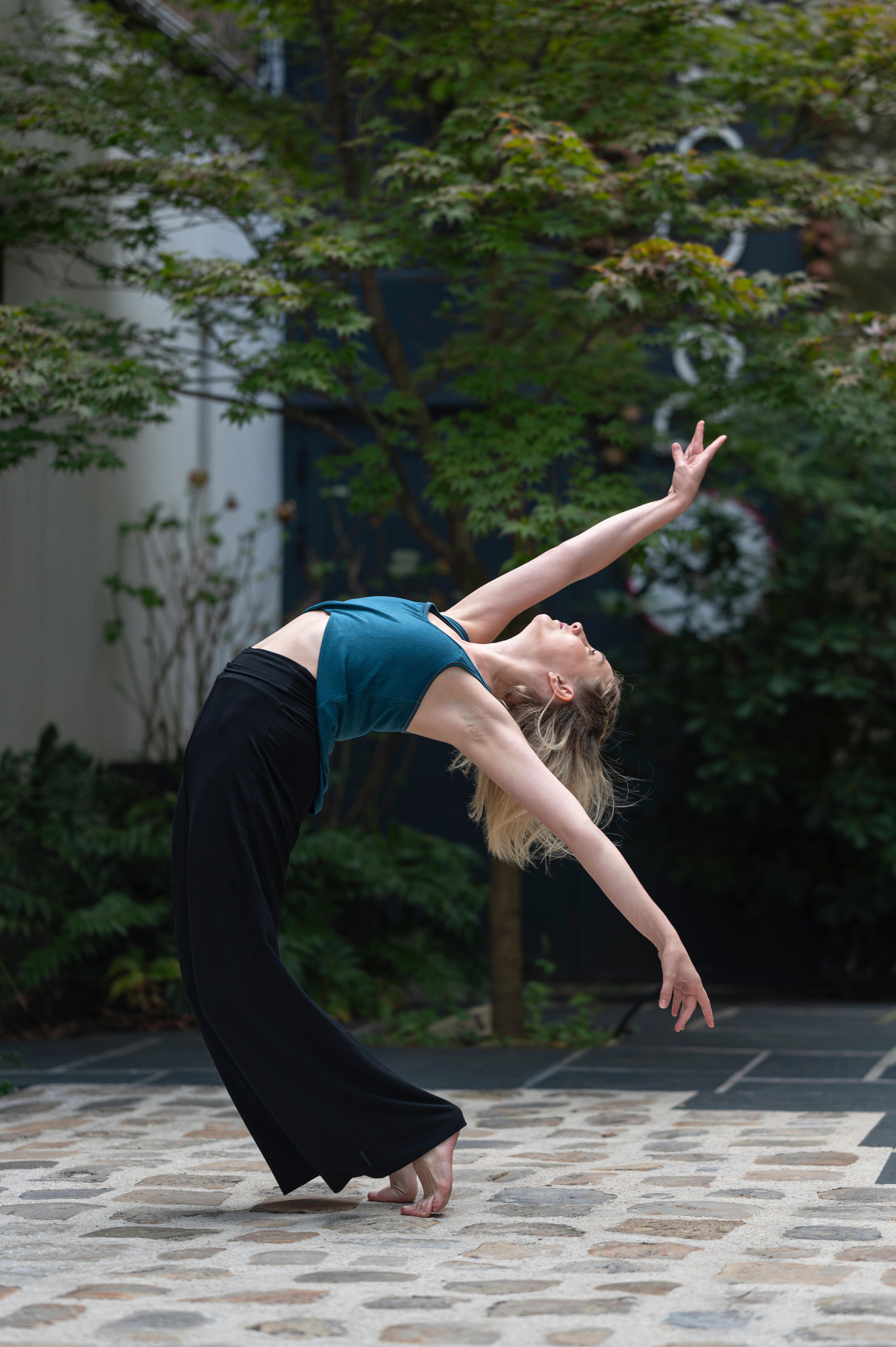 Women's Loose-Fit Short-Sleeved Modern Dance T-Shirt - Teal DOMYOS ...