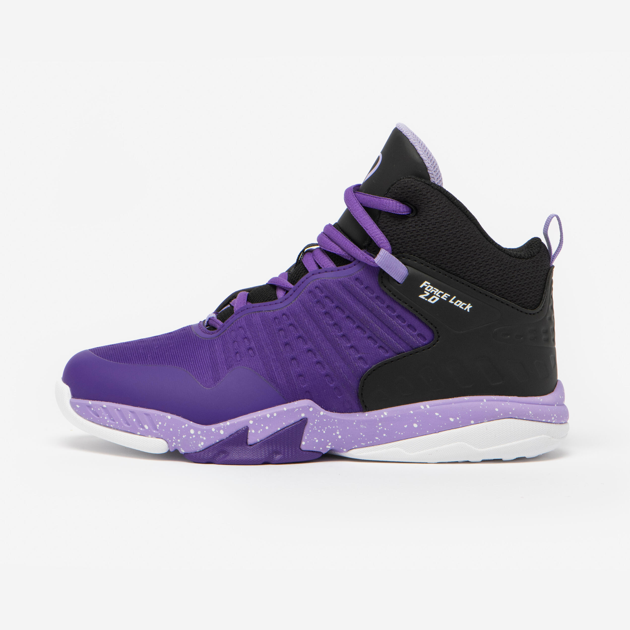 Detská vysoká basketbalová obuv SS500 fialová - Decathlon