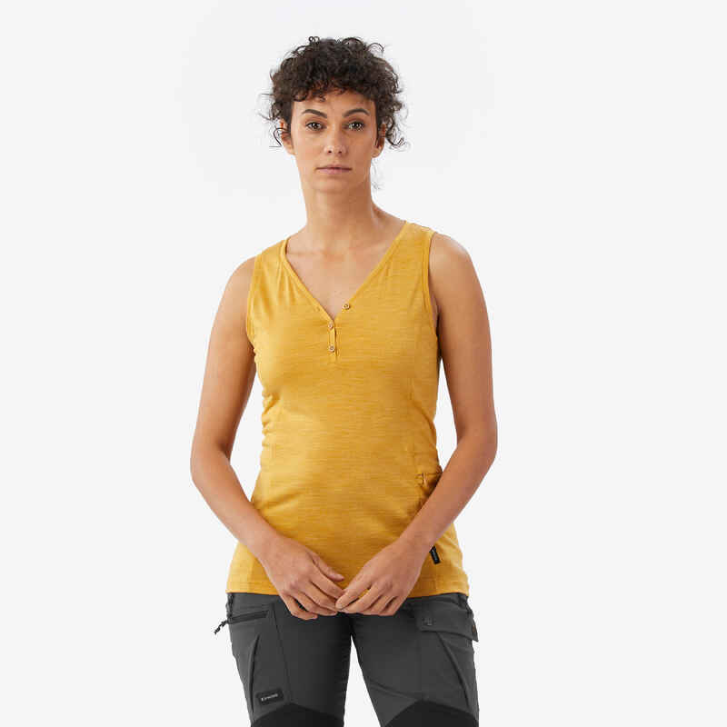 Women’s Merino Wool Tank Top, Merino Fresh - Yellow - Decathlon