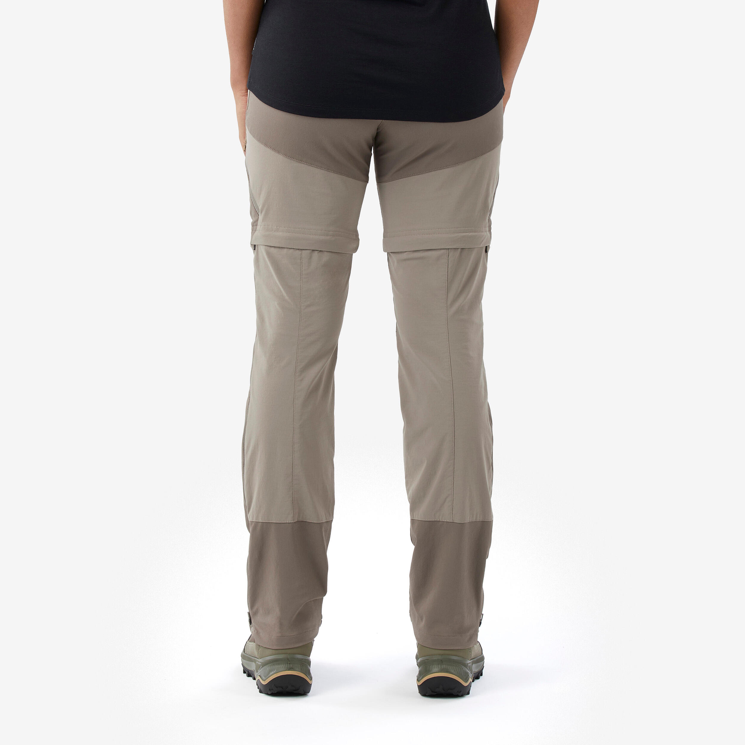 Women’s 2-in-1 Hiking Pants - MT 500 - Ash beige, Coriander brown ...