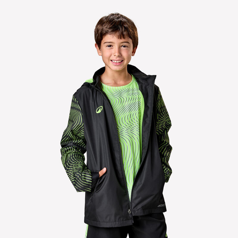 KIPSTA - Geacă de ploaie VIRALTO WAVY Negru-Galben Copii | Decathlon
