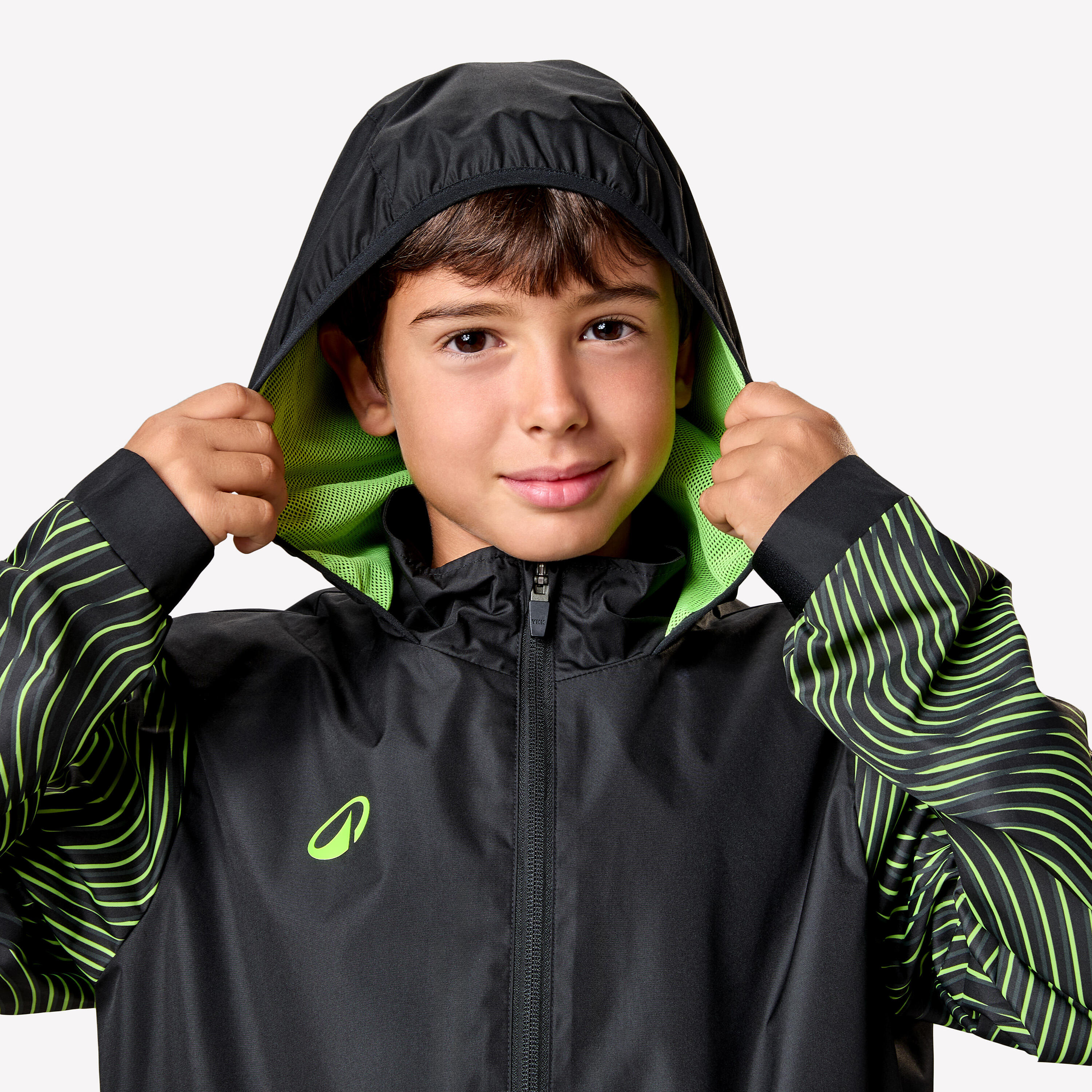 Kids' Football Rain Jacket Viralto JR Wavy - Black/Neon Yellow KIPSTA ...