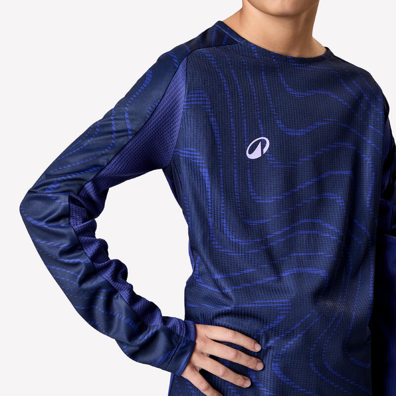 Maillot Viralto Junior Manches Longues TOPO LINES Bleu KIPSTA | Decathlon Maillot Viralto Junior Manches Longues TOPO LINES Bleu KIPSTA | Decathlon