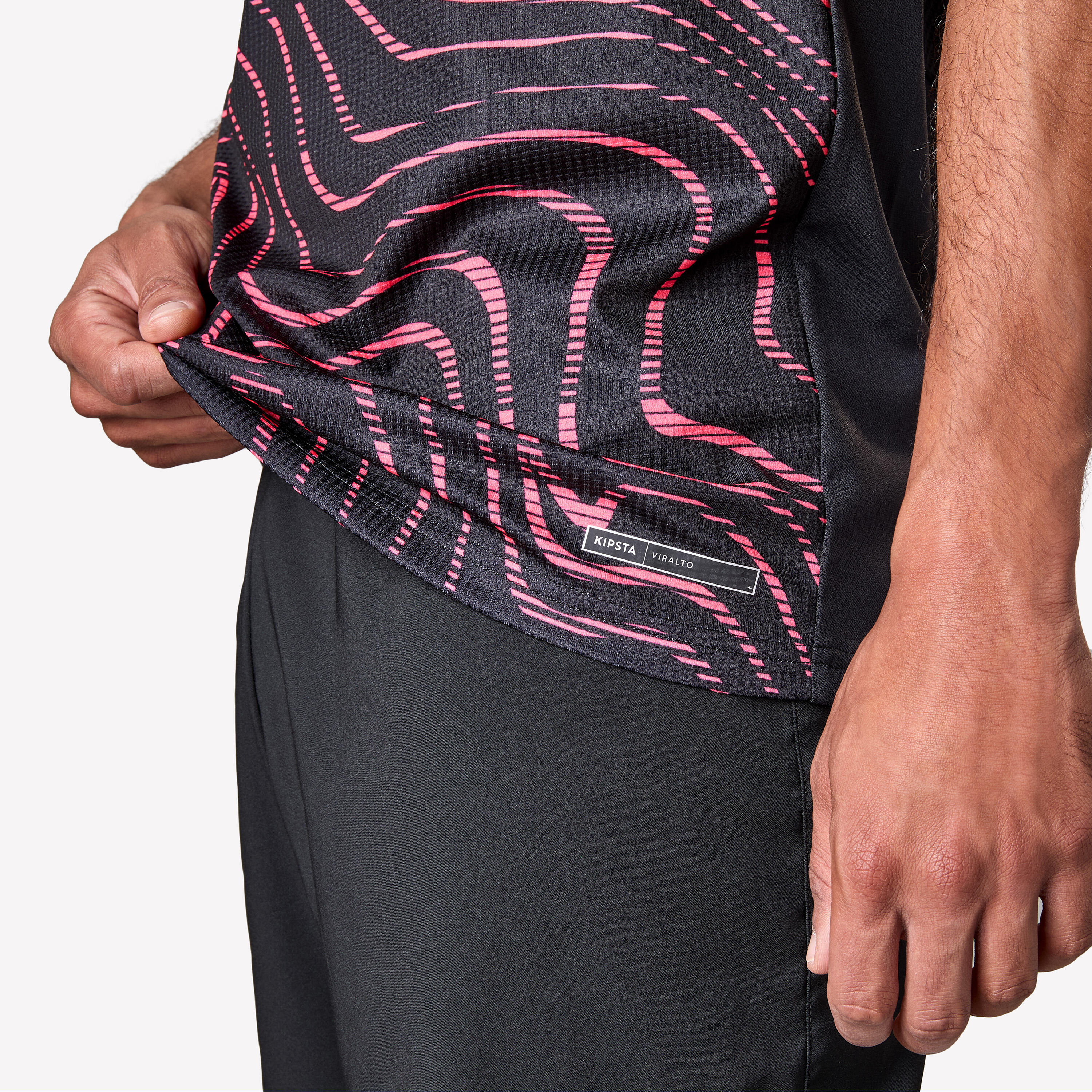 Adult Short-Sleeved Football Shirt Viralto Topo - Black & Neon Pink ...