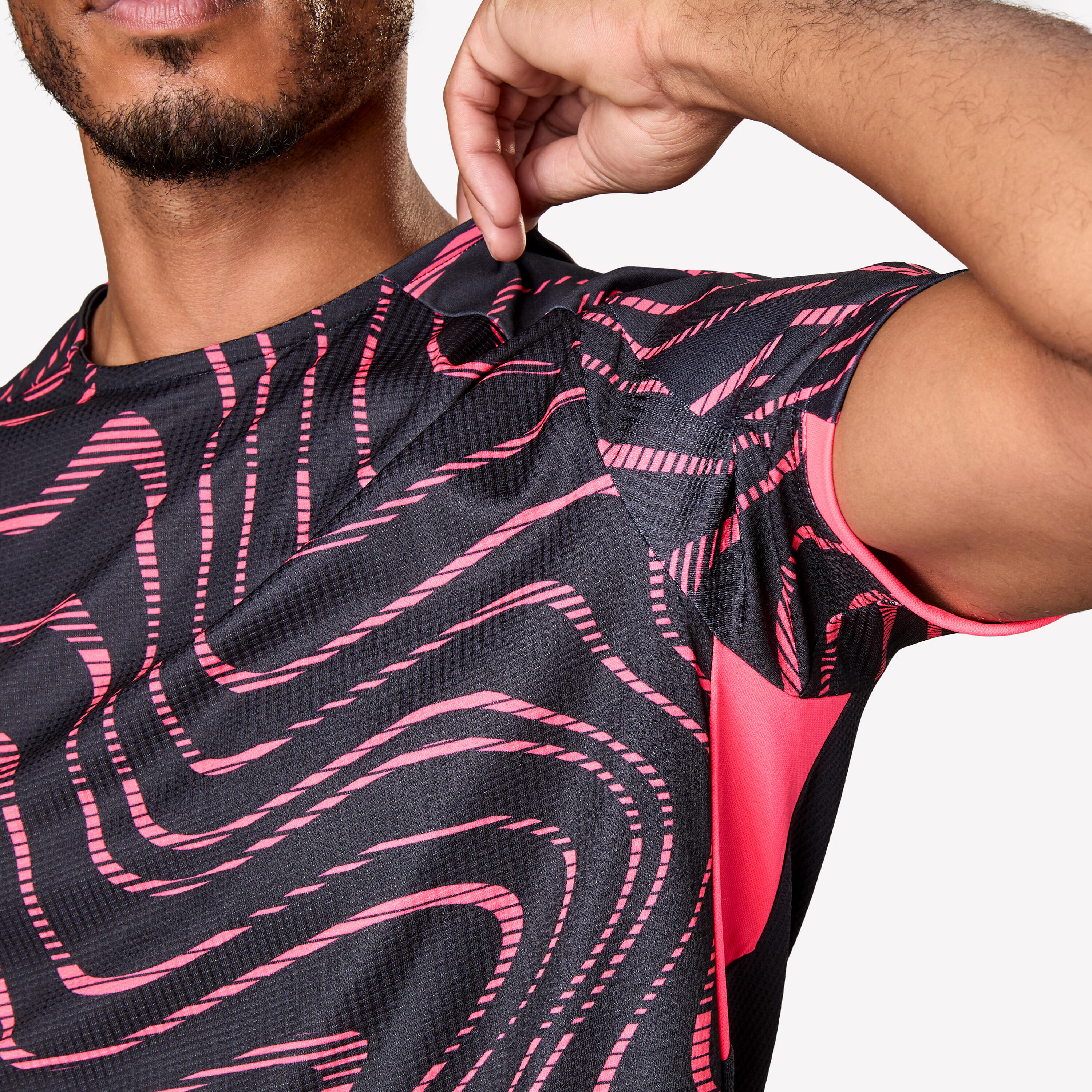 Adult Short-Sleeved Football Shirt Viralto Topo - Black & Neon Pink ...