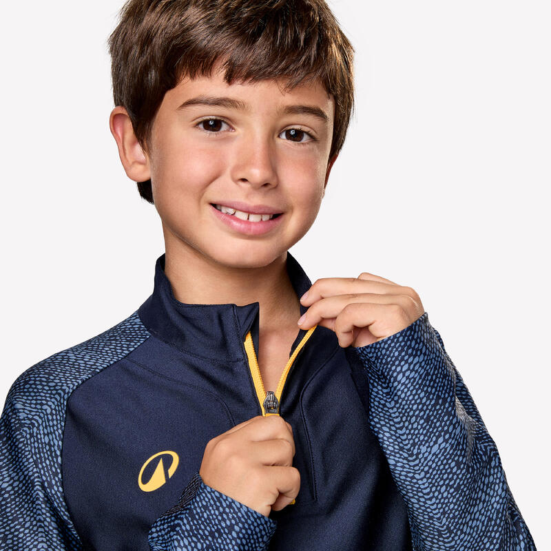 Sweat de football enfant 1/2 zip viralto jr roarr bleu, marine, orange ...