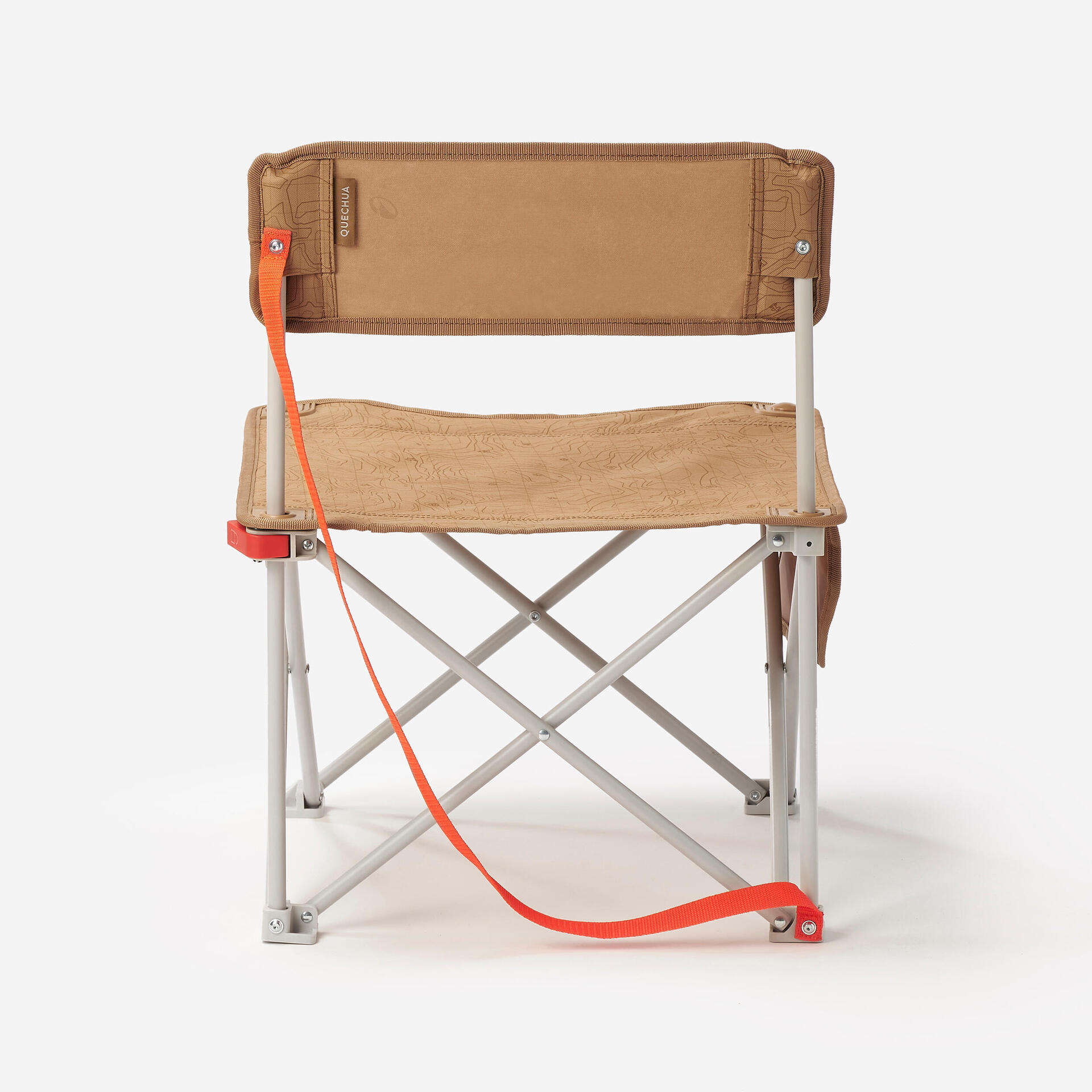Folding, compact low camping chair - 100 - Brown