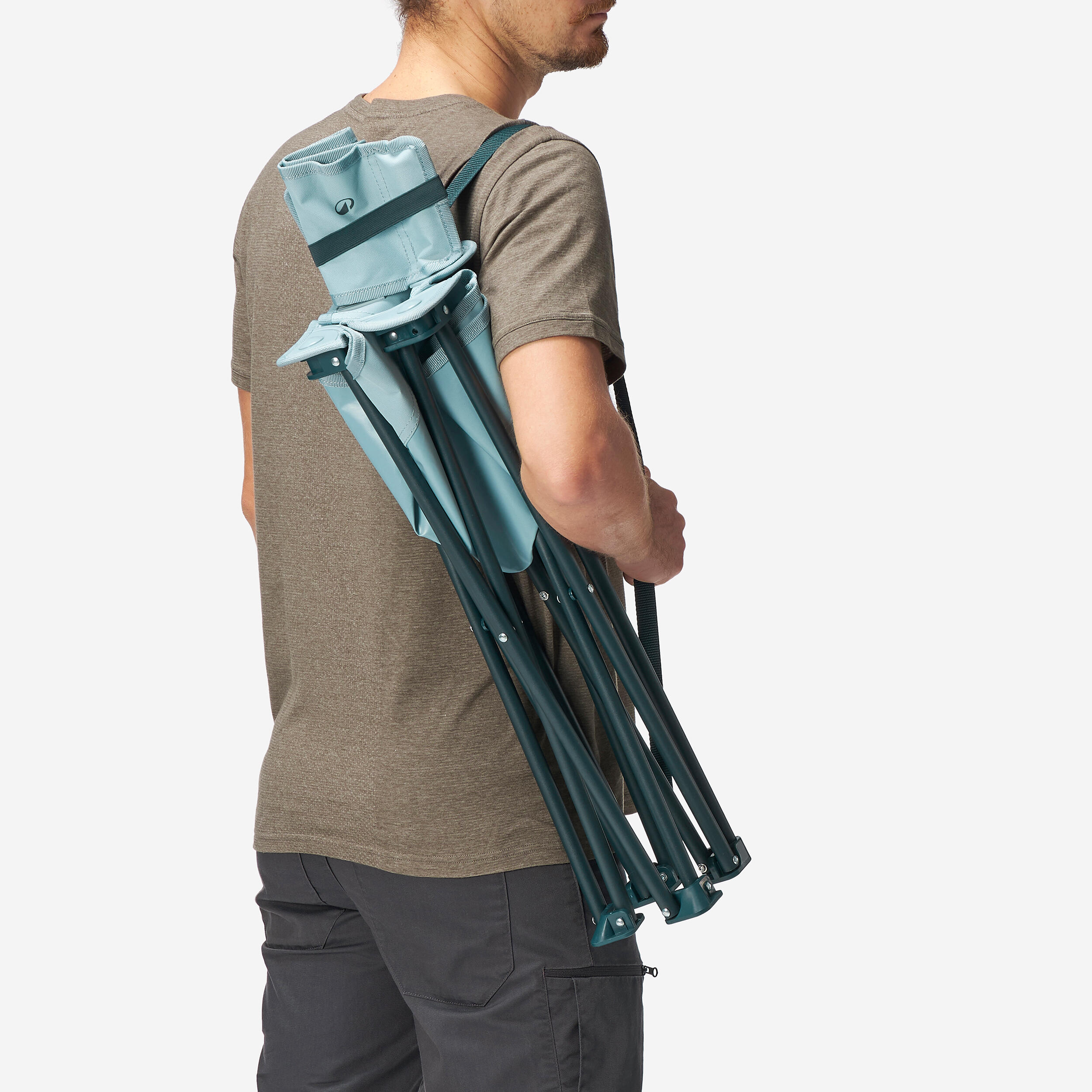 Chaise de camping pliante - Gris Bleu, Abîme vert - Quechua - Décathlon