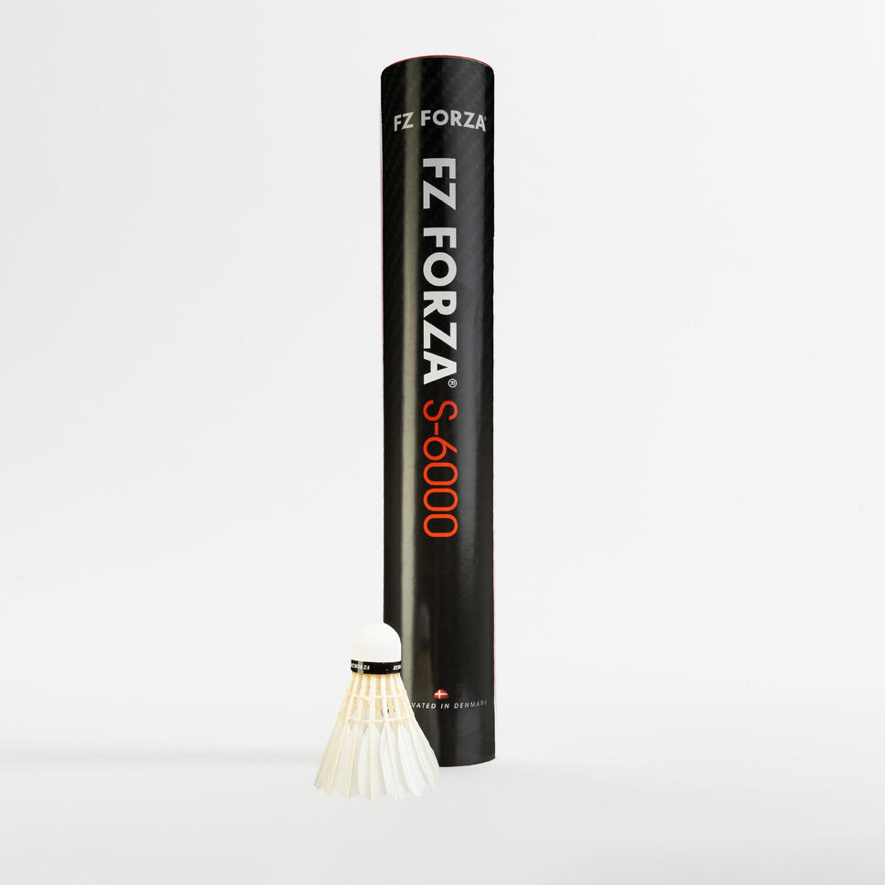 Badminton Feather Shuttlecock S-6000 X 12 Speed 77 FZ FORZA | Decathlon