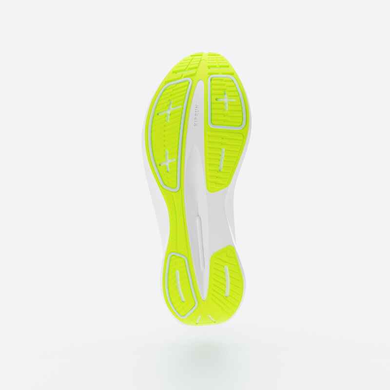 Men's Running Shoes - Kiprun Cushion 500 - White/Yellow - Decathlon