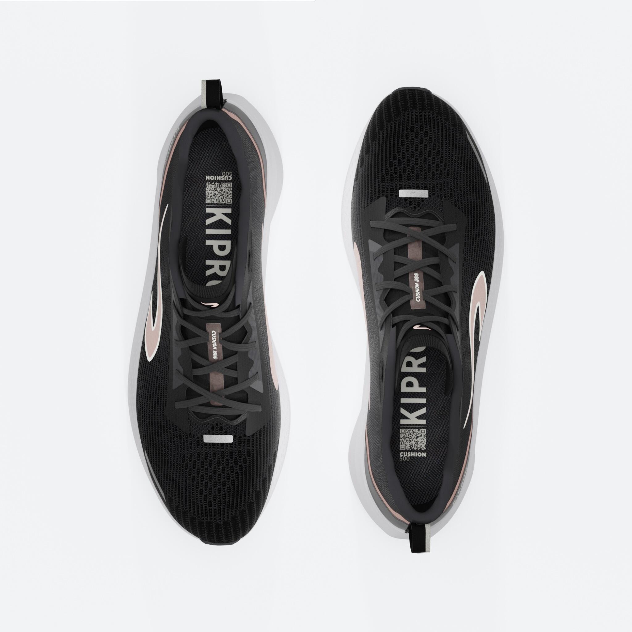 Women's Running Shoes Kiprun Cushion 500 Black/Pink - smoked black ...