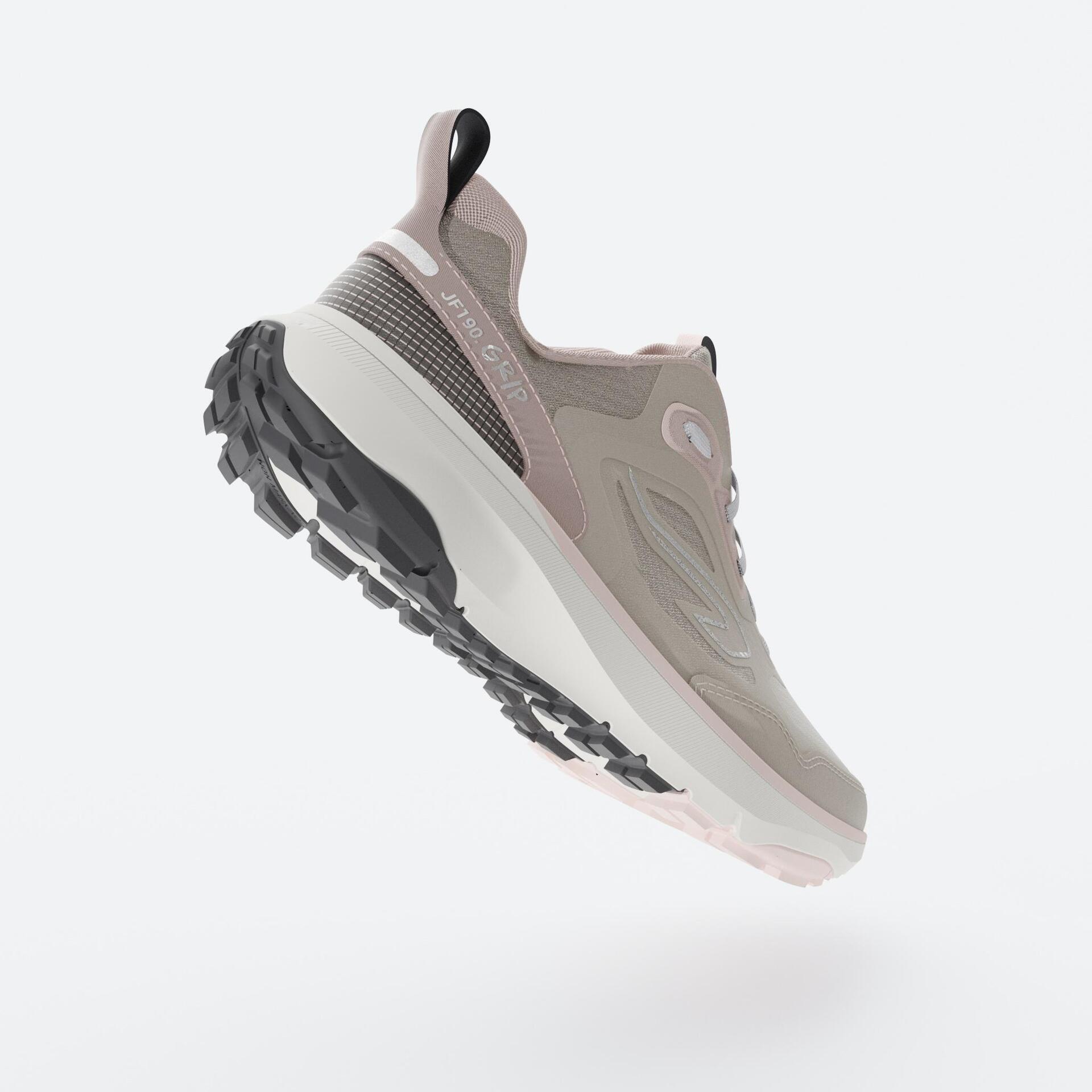 Women's running and trail running shoes, Kiprun JF190 Grip - Beige/Pink